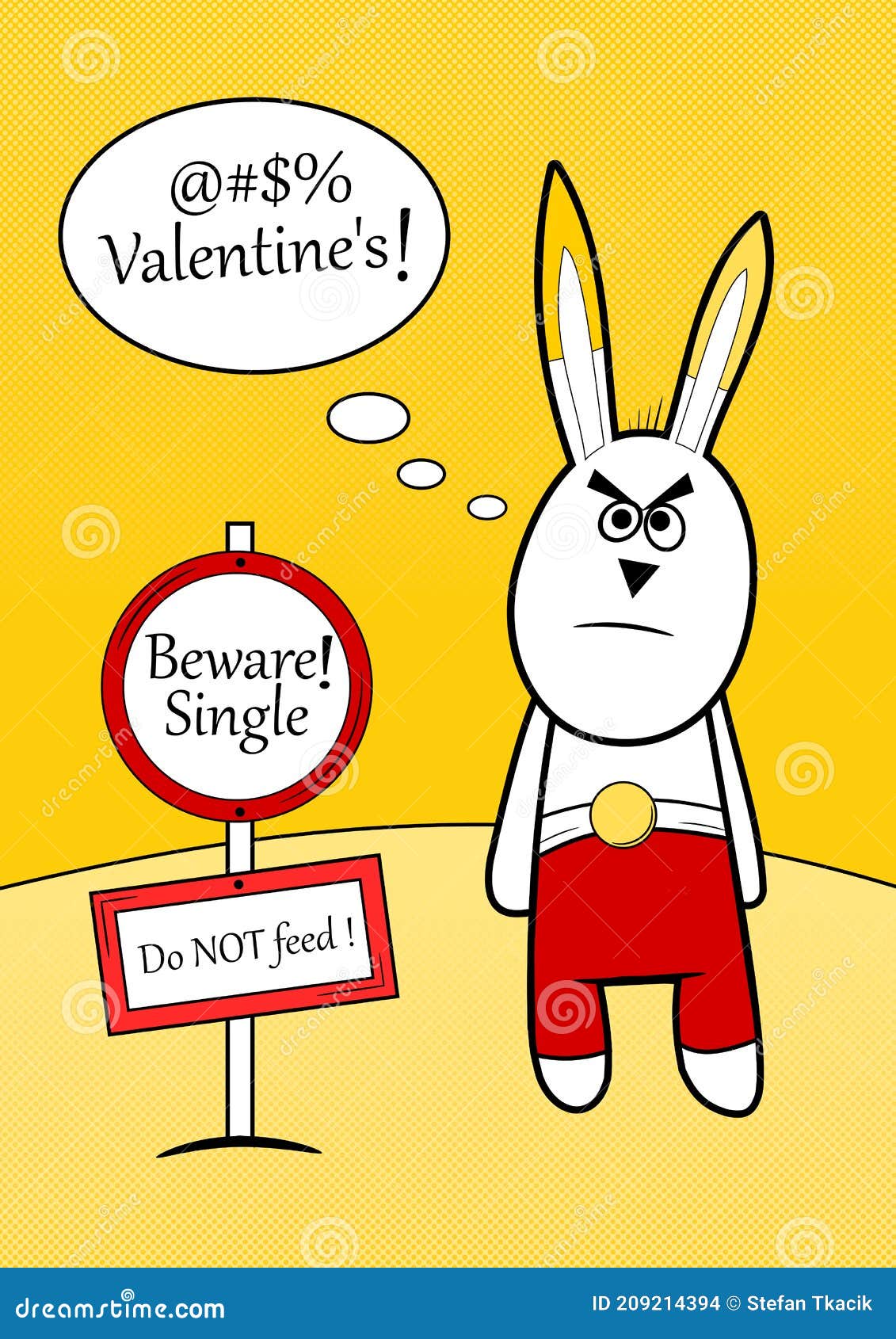 Angry rabbit. stock illustration. Illustration of sign - 209214394