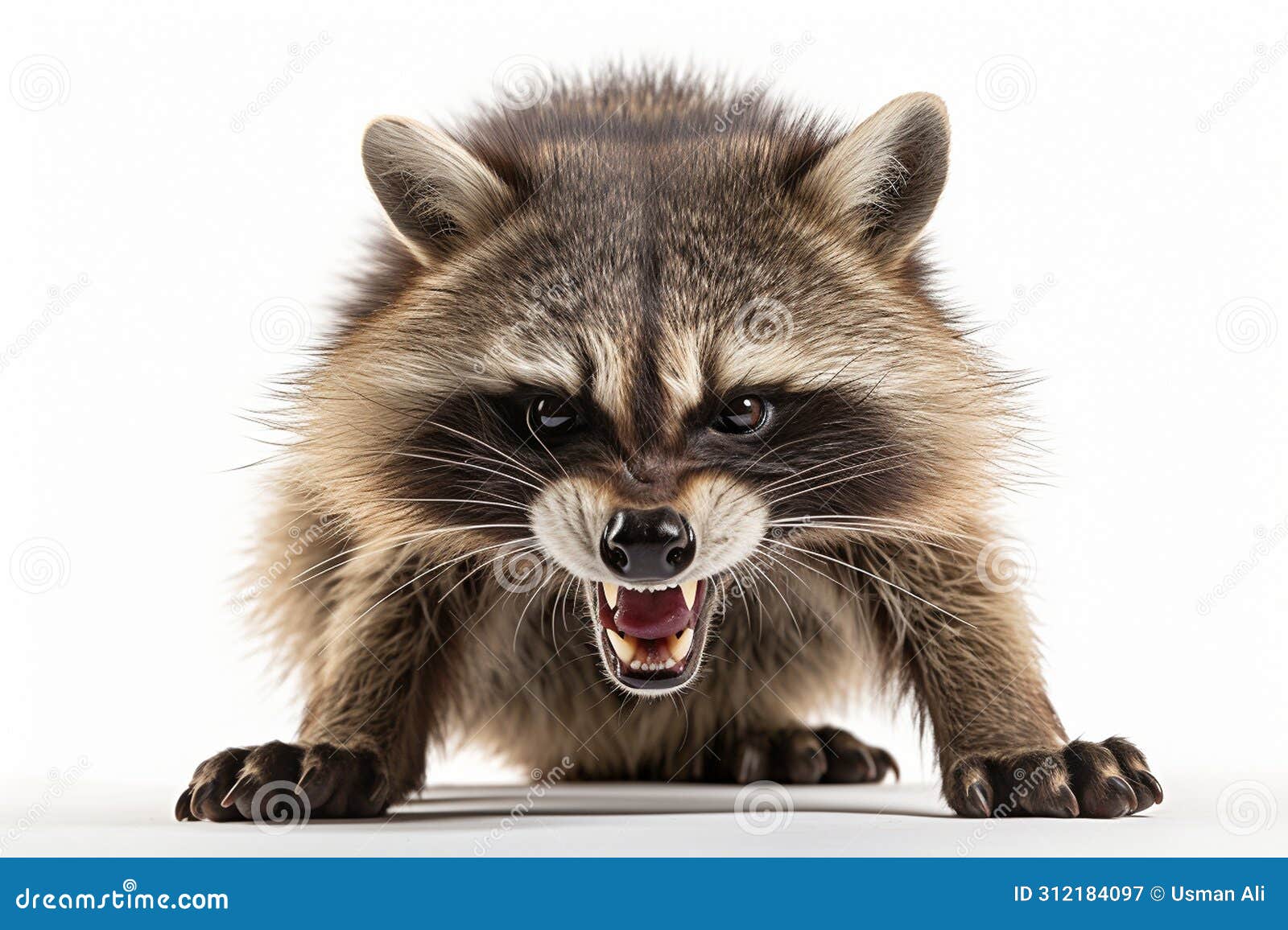 Angry Raccoon Isolated on a Transparent Background. AI Stock ...