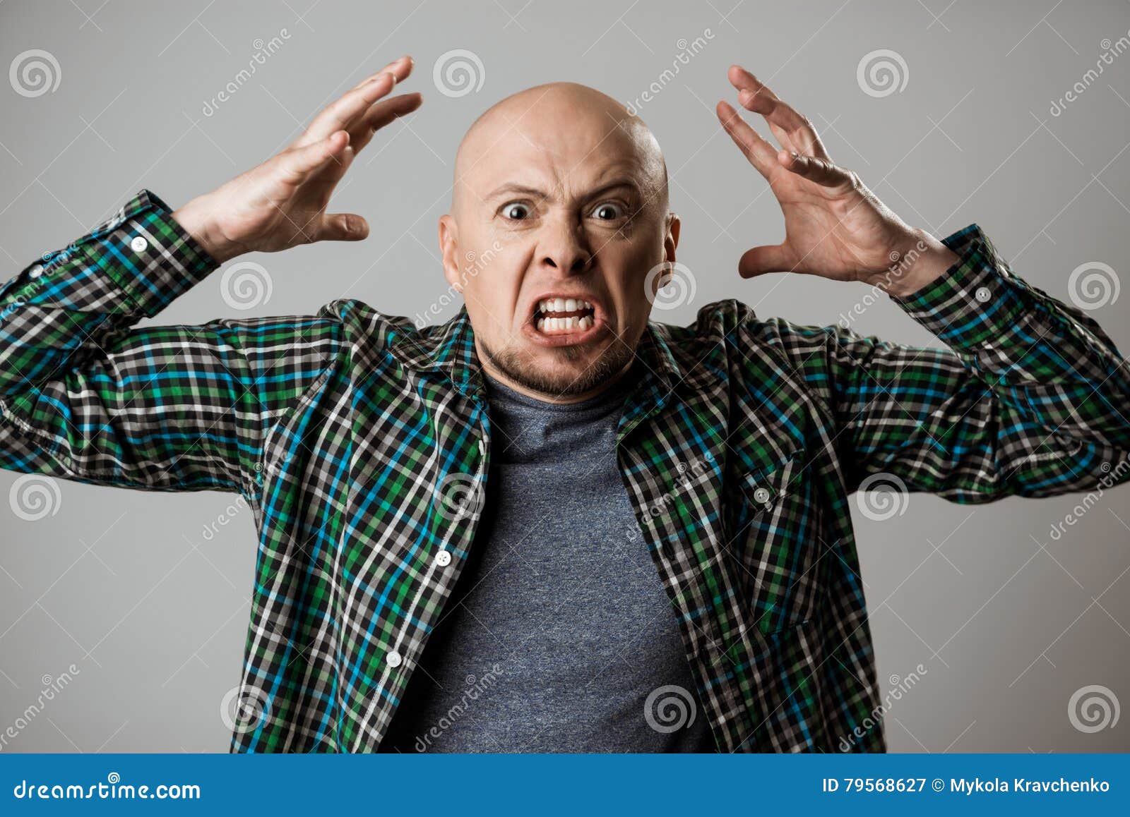 Angry Rage Young Man Shouting Over Beige Background. Stock Image ...
