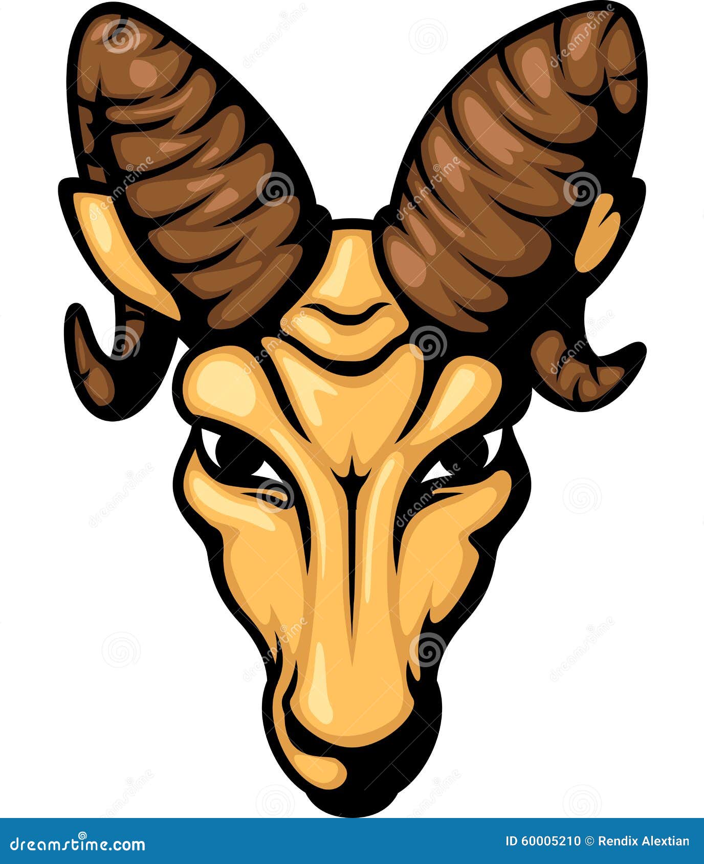 Angry Ram Head Mascot Illustration Stock Vector - Illustration of ...