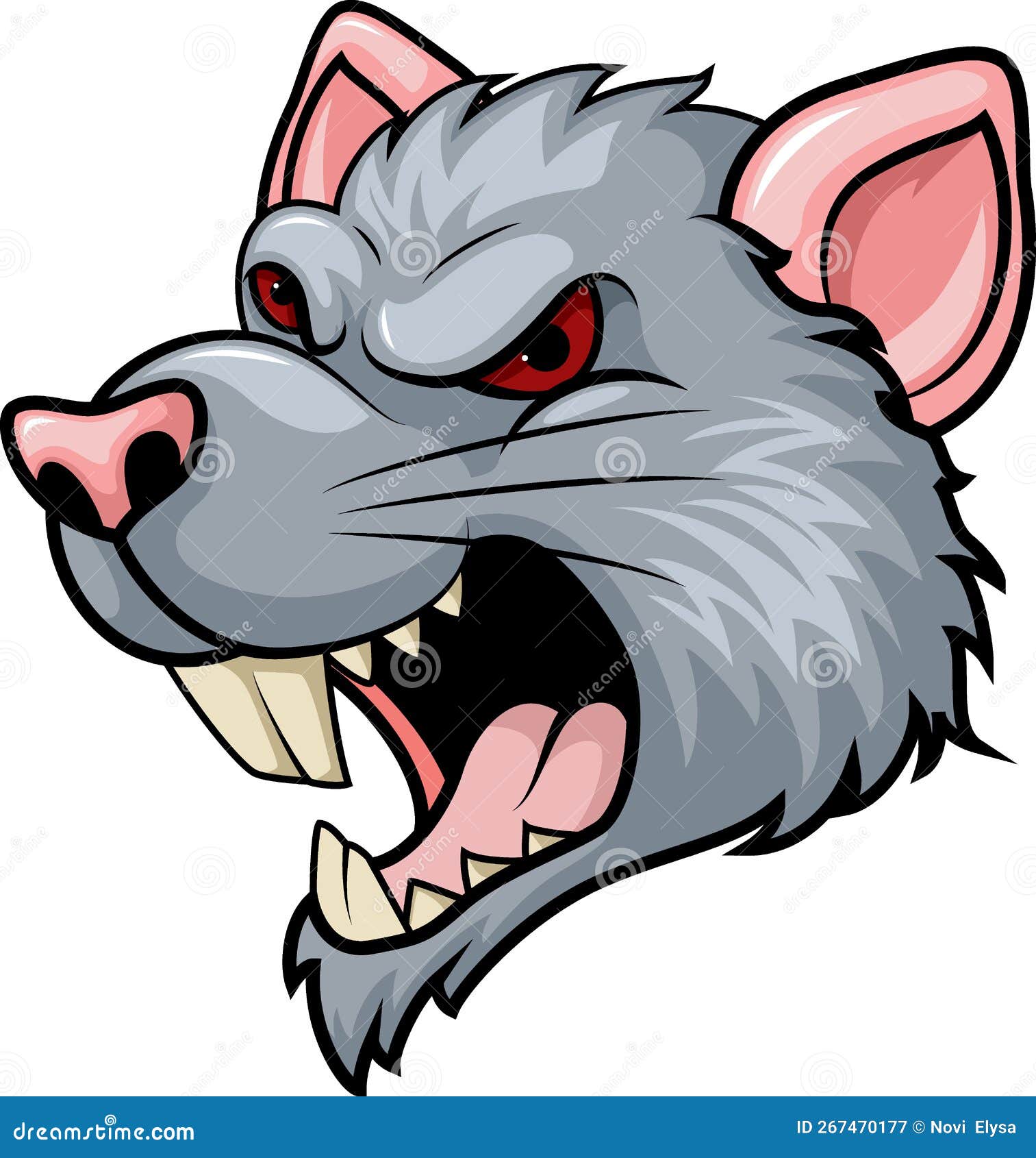 Angry Rat Head Cartoon Expression Stock Vector - Illustration of comic ...