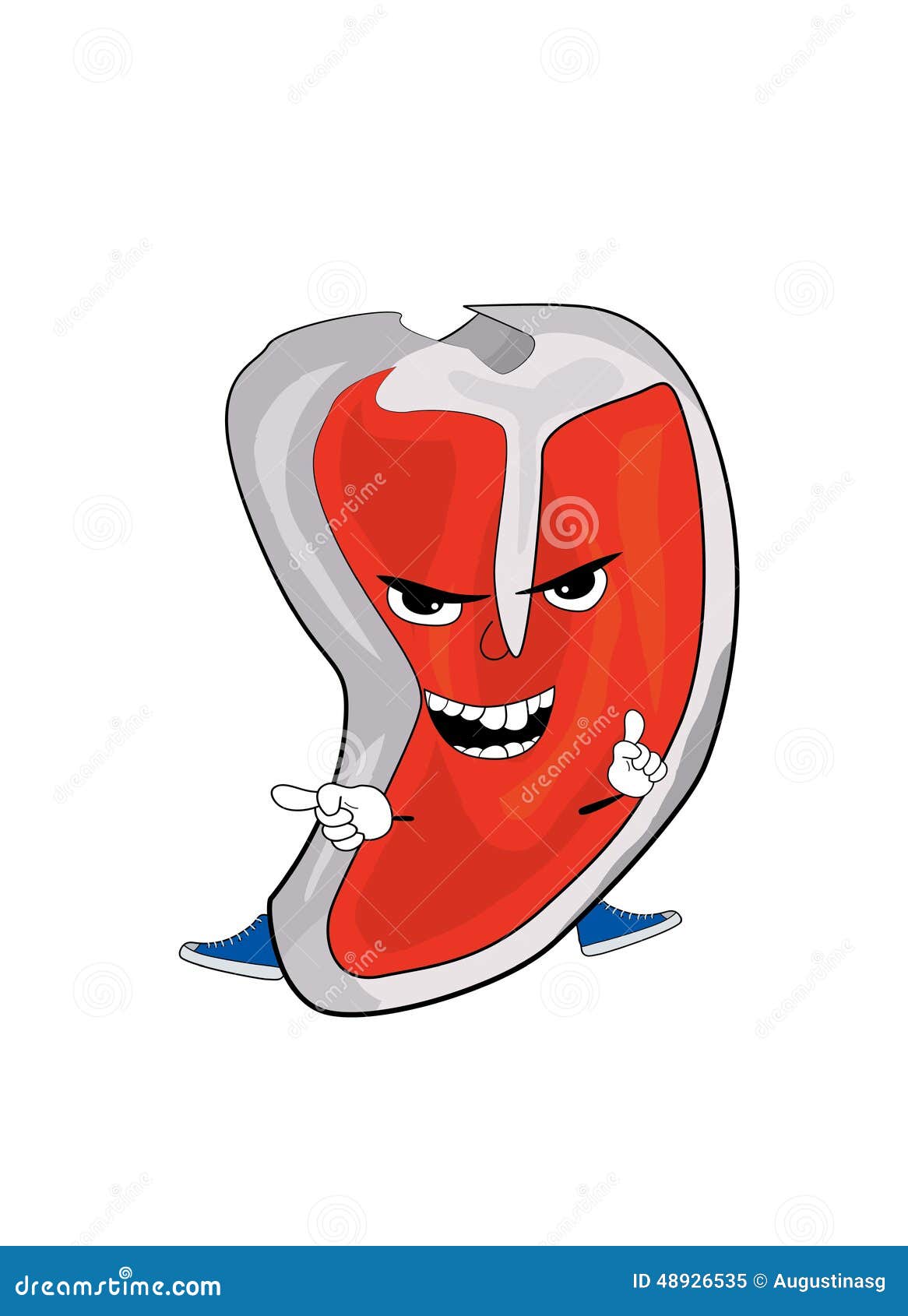 Angry raw steak cartoon stock illustration. Illustration of symbol ...