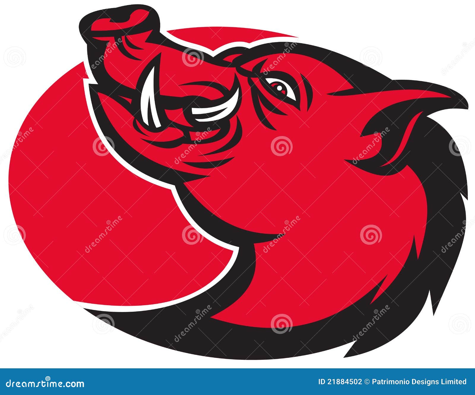 Razorback Wild Boar Running Attacking Side View Continuous Line Drawing ...