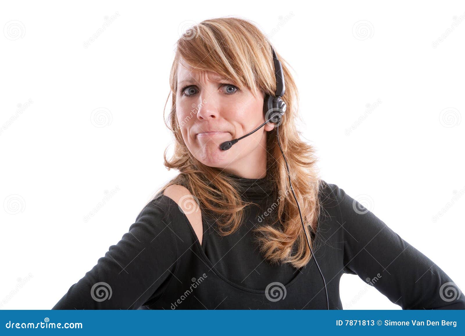 Angry receptionist stock image. Image of angry, blond - 7871813