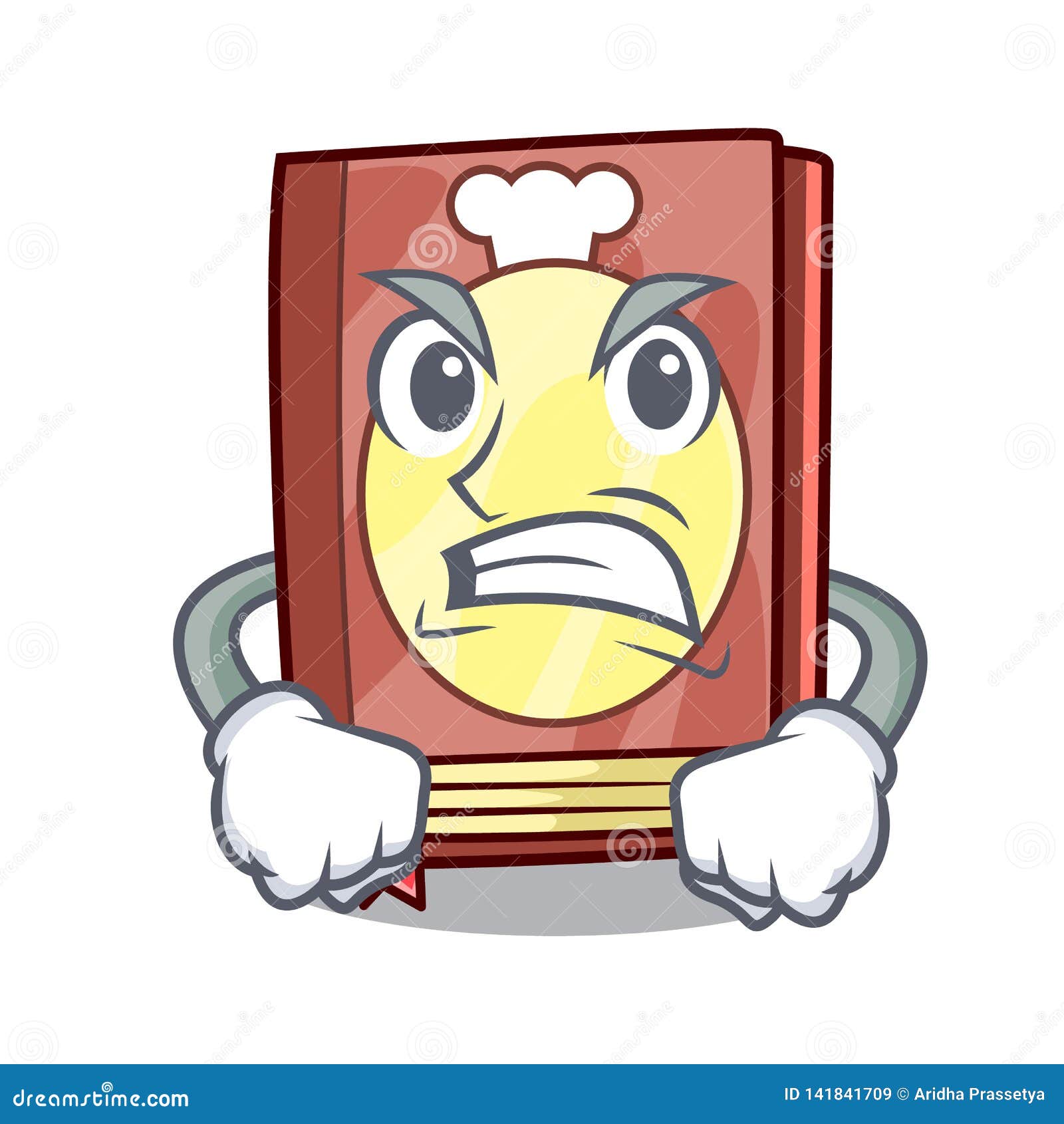 Angry Recipe Book in the Cartoon Shape Stock Vector - Illustration of ...