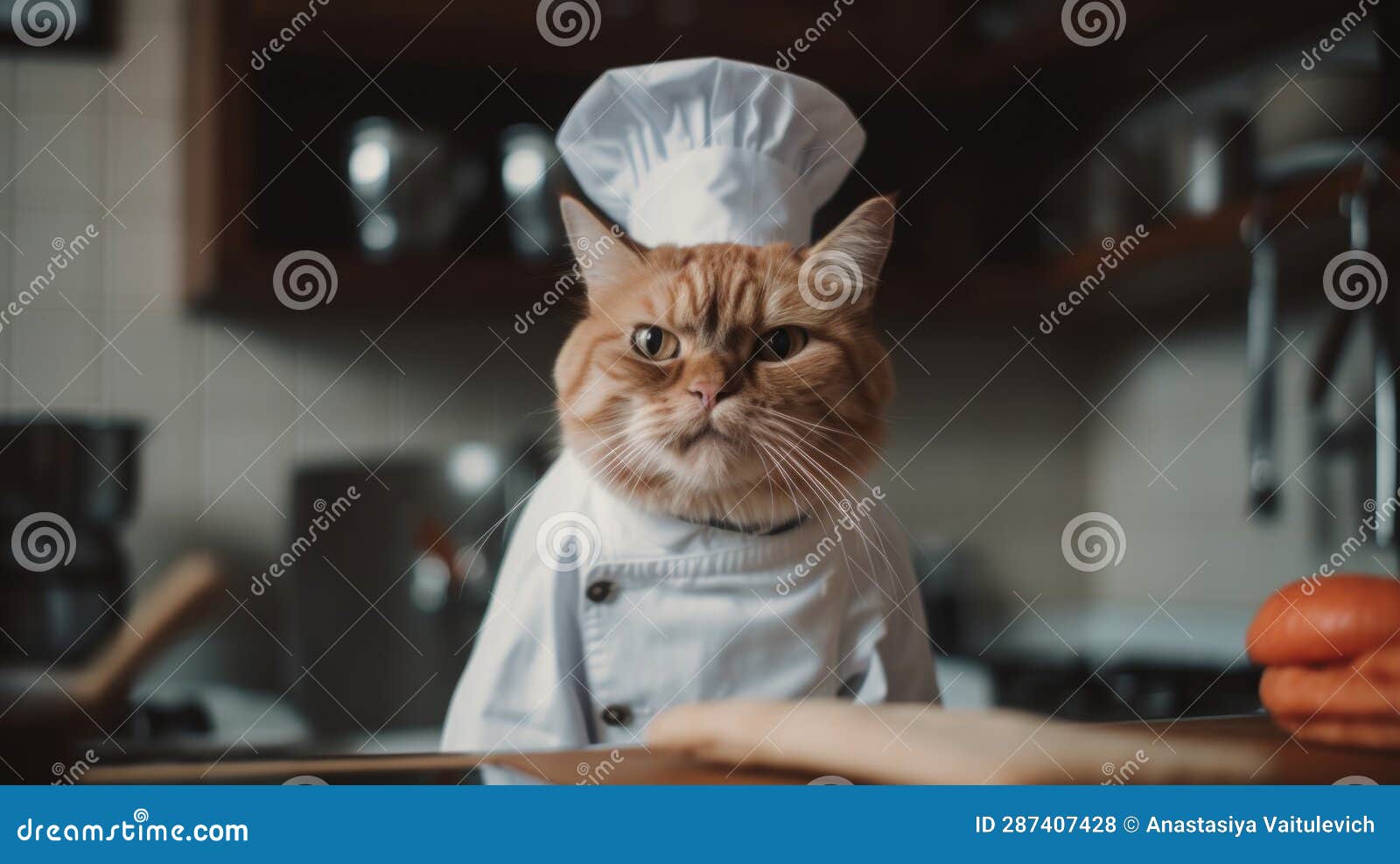 Angry Red Cat Dressed As Chief Stock Photo - Image of kitten, sitting ...