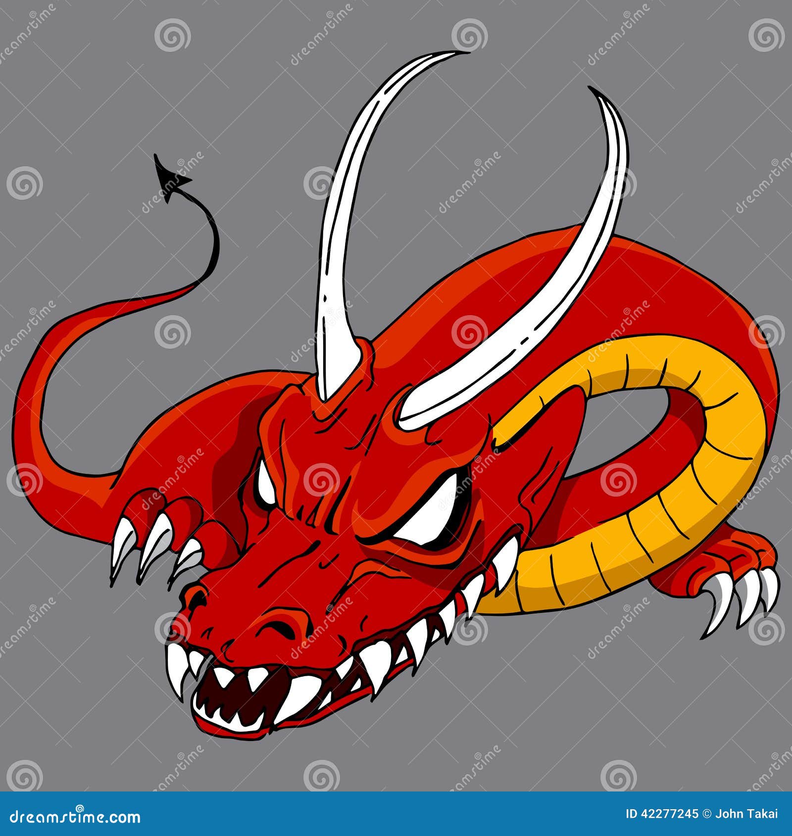 Angry Red Dragon stock vector. Illustration of vector - 42277245