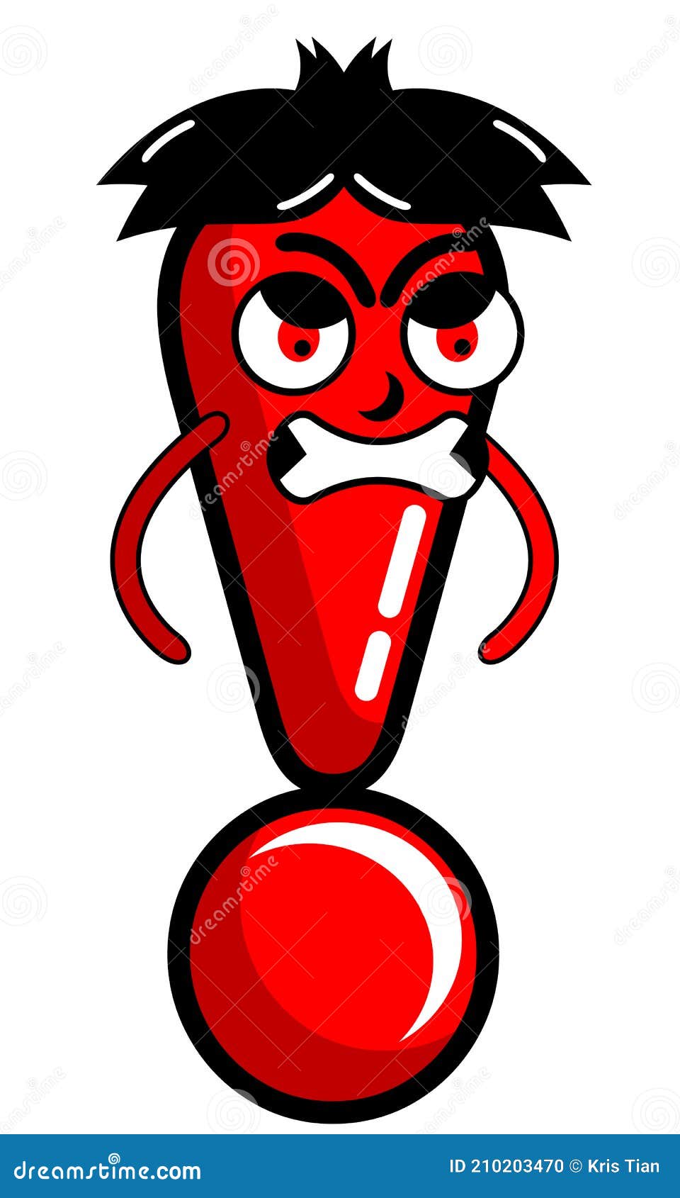 Angry red exclamation mark stock vector. Illustration of exclamation ...