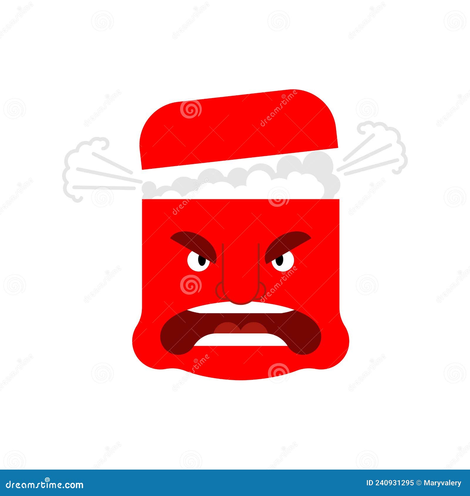 Angry Red Guy. Steam from the Head. Seething with Anger Stock Vector ...