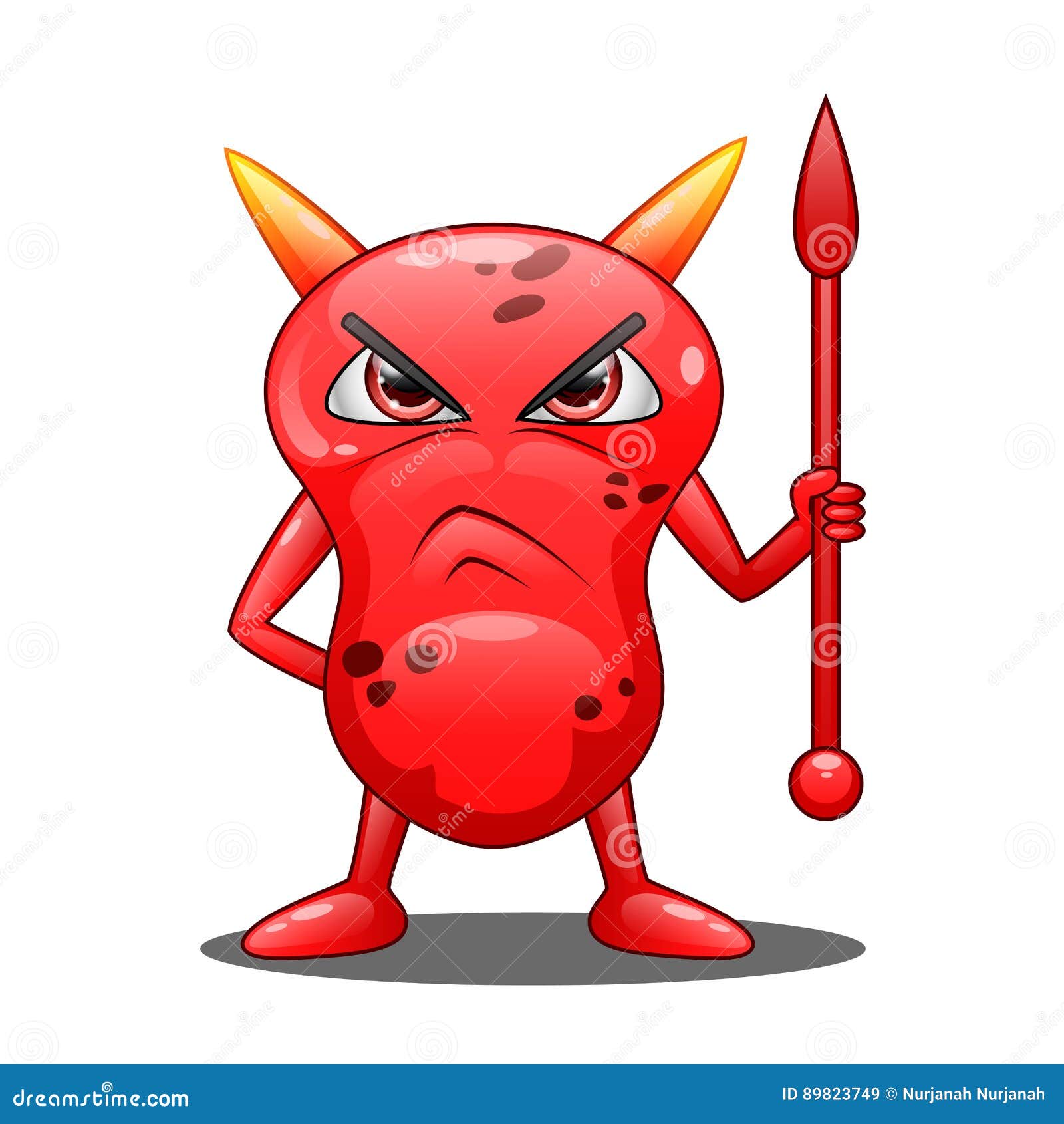 Angry red monster. stock vector. Illustration of devil - 89823749