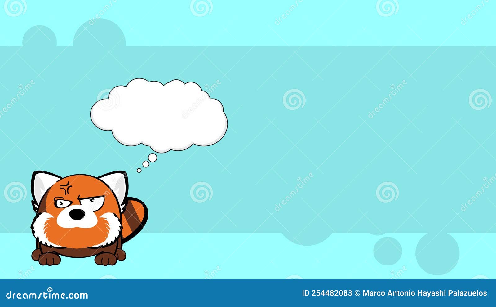 Sad Red Panda Ball Style Character Carton Background Cartoon Vector ...