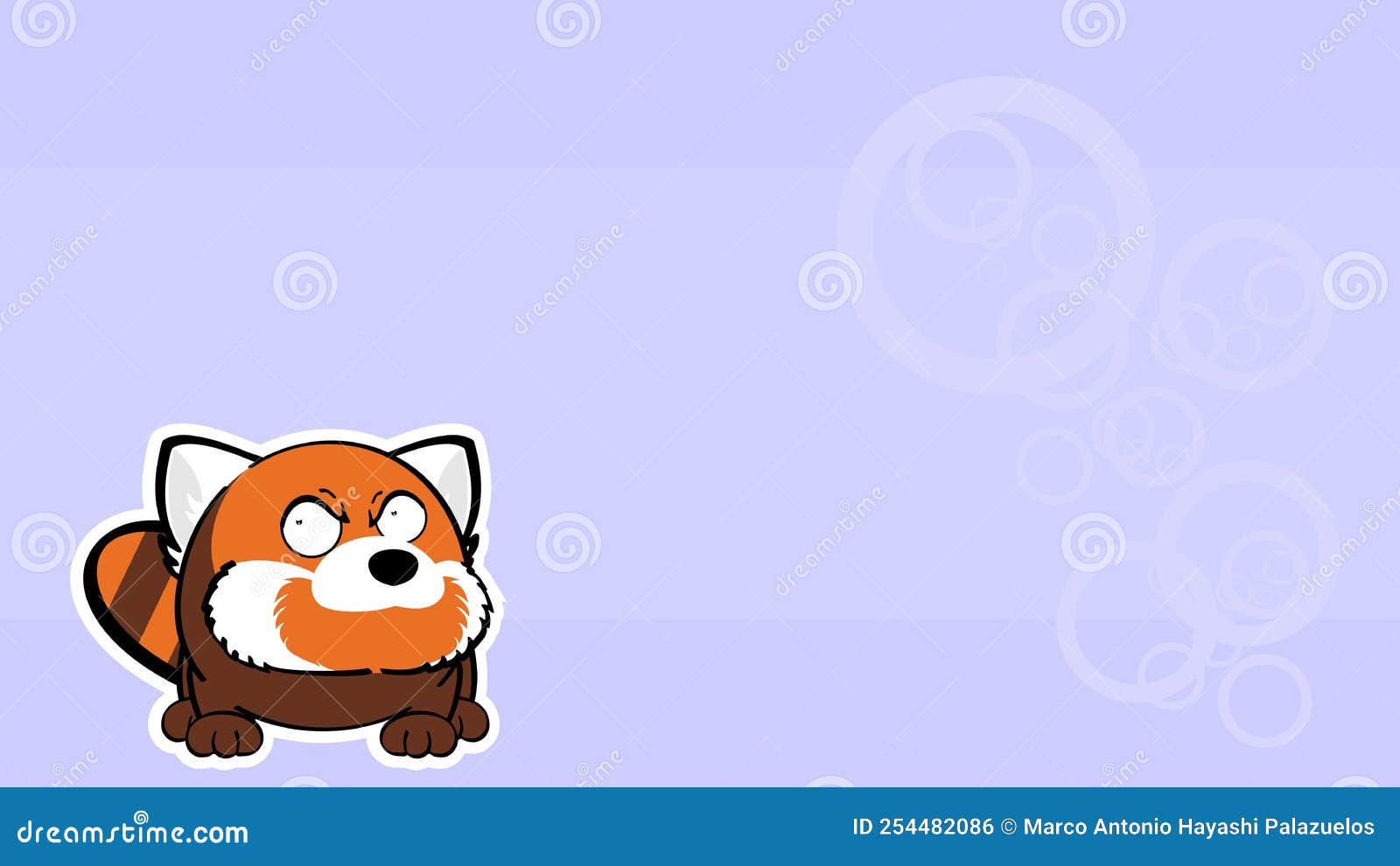Sad Red Panda Ball Style Character Carton Background Cartoon Vector ...
