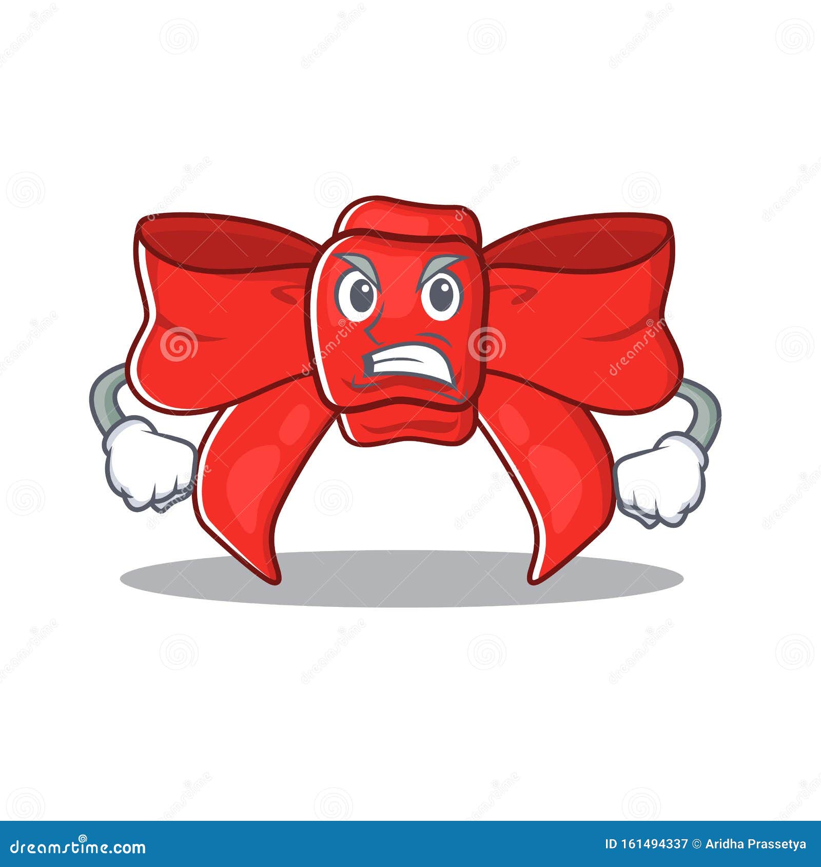 Angry Red Ribbon Bow the Mascot Shape Stock Vector - Illustration of ...