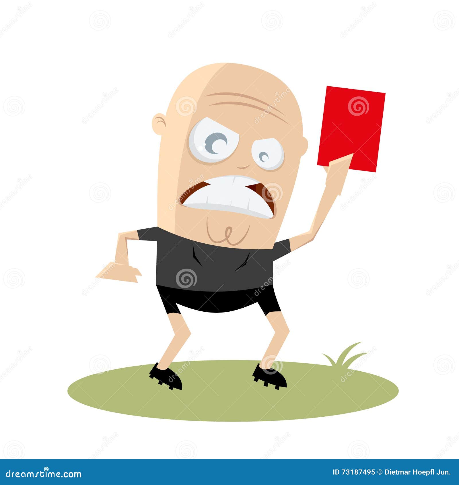 Angry Referee Showing Red Card Stock Vector - Illustration of activity ...