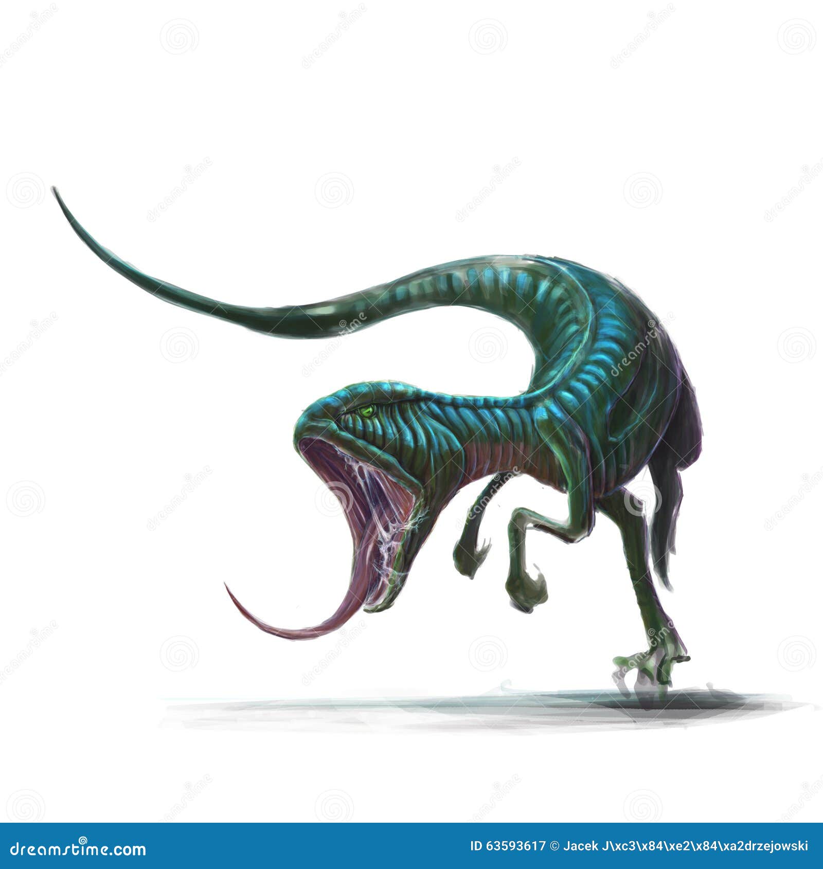 Angry Reptile Concept Art on White Background Stock Illustration ...