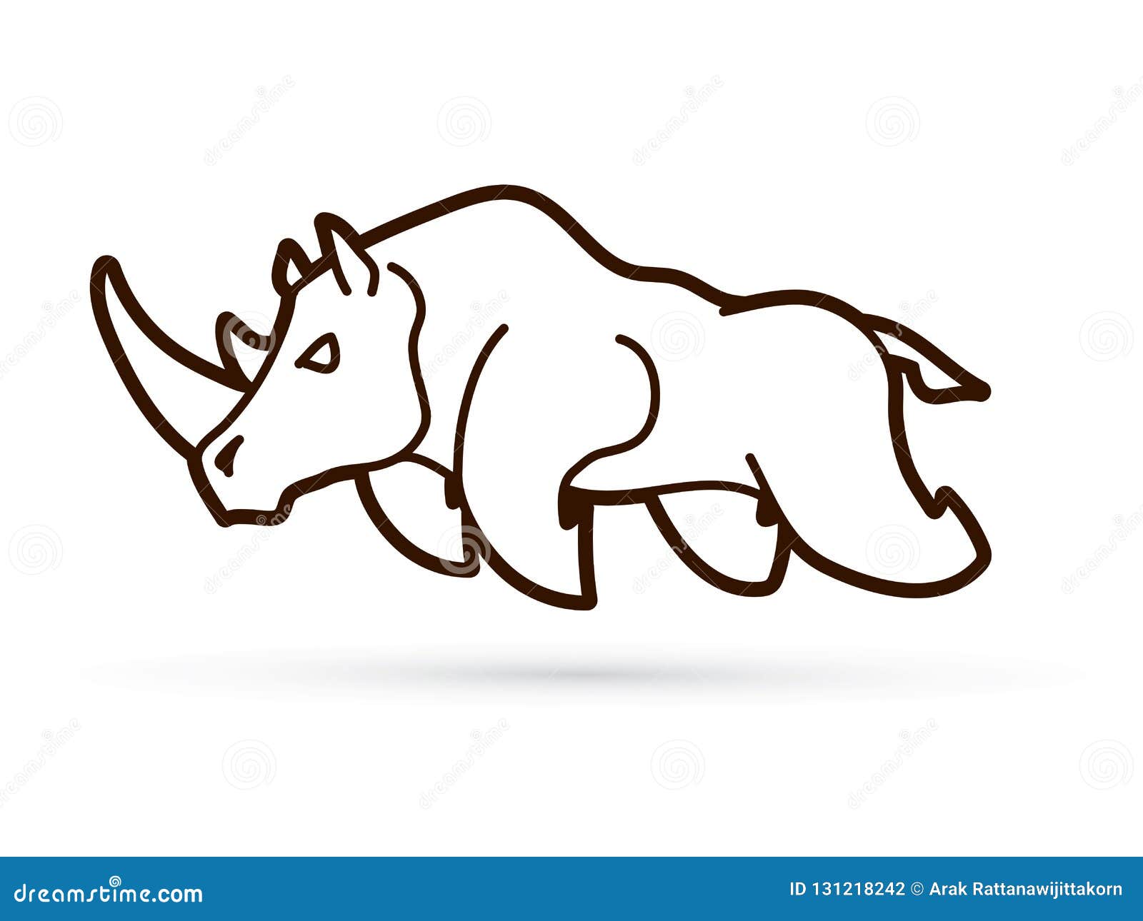 Angry Rhino Attack Graphic Vector. Stock Vector - Illustration of ...
