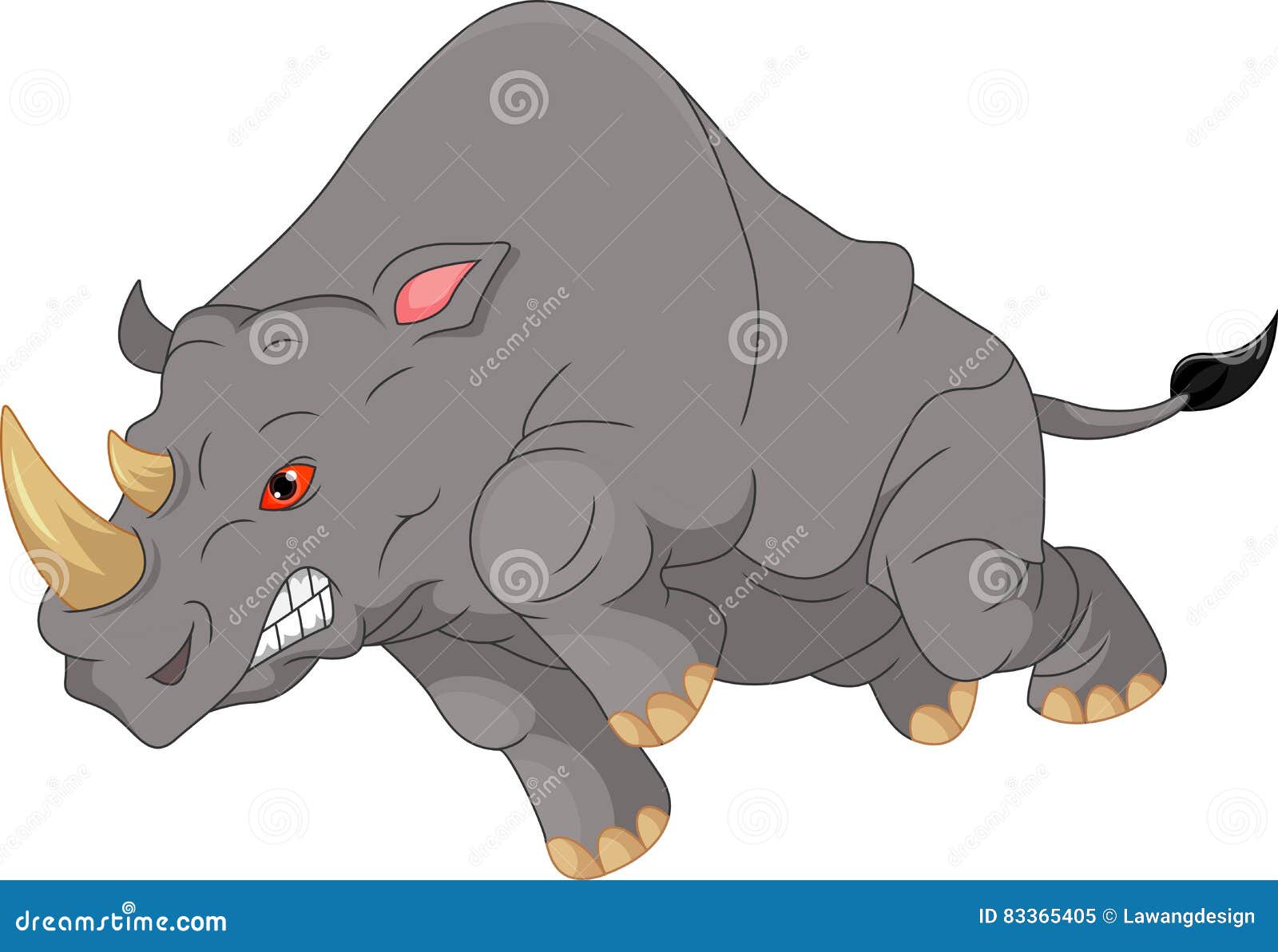 Angry Rhino Cartoon | CartoonDealer.com #83365405