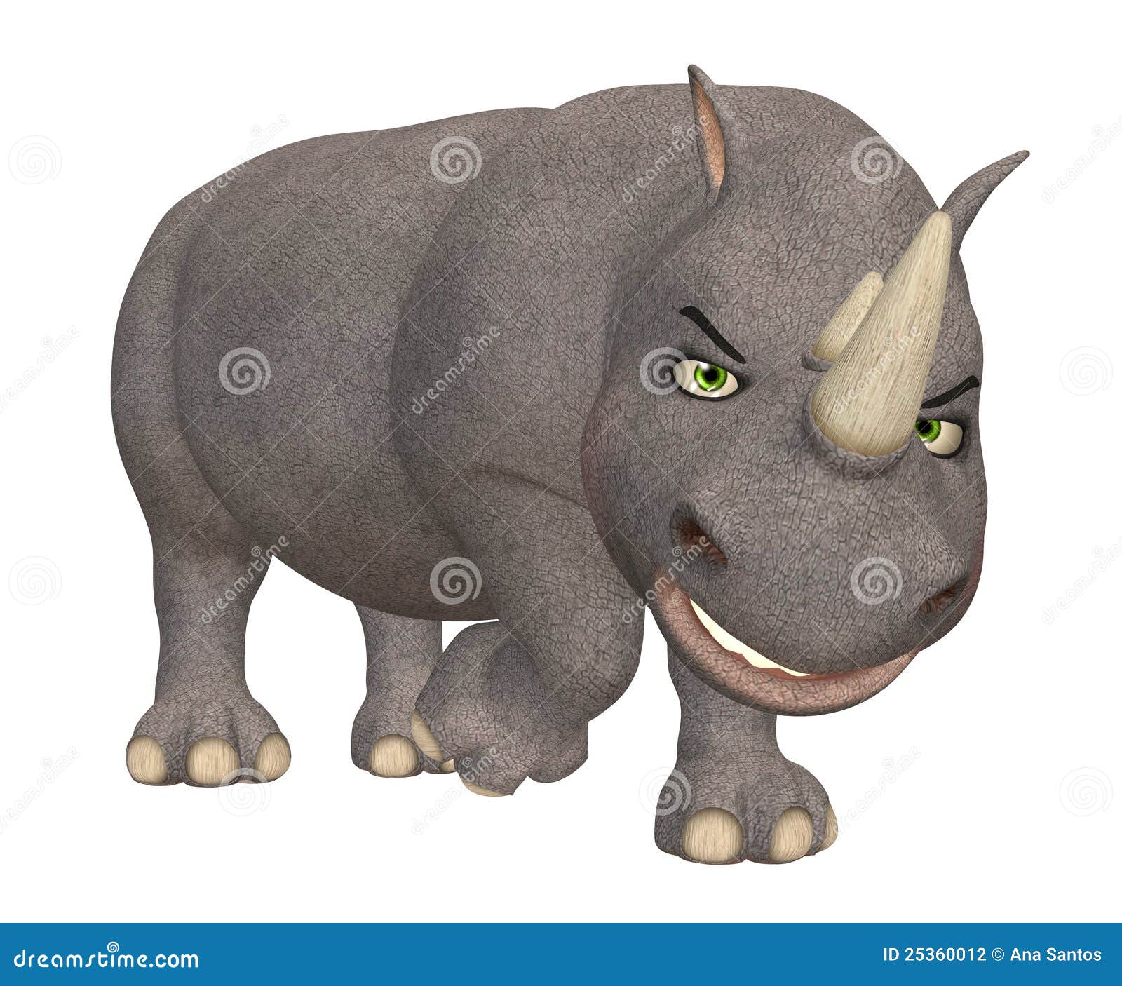 Angry Rhinoceros. Rhino Animal. Vector Illustration | CartoonDealer.com ...