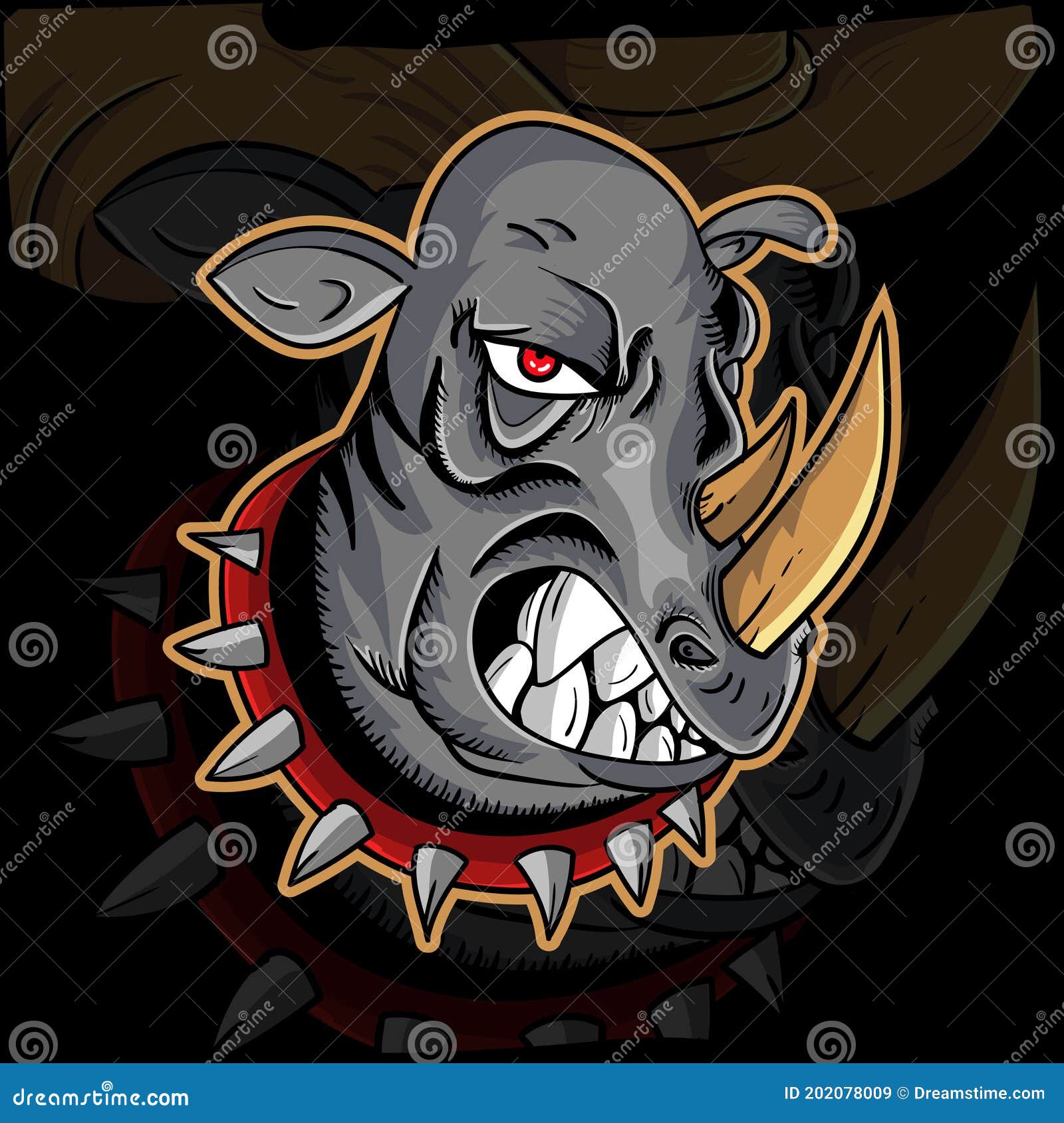 Angry Rhinoceros Head Logo Vector Stock Vector - Illustration of ...