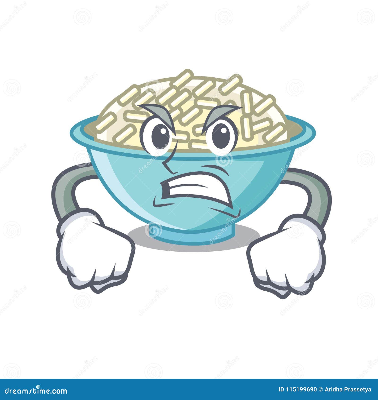 Angry Rice Bowl Mascot Cartoon Stock Vector - Illustration of funny ...