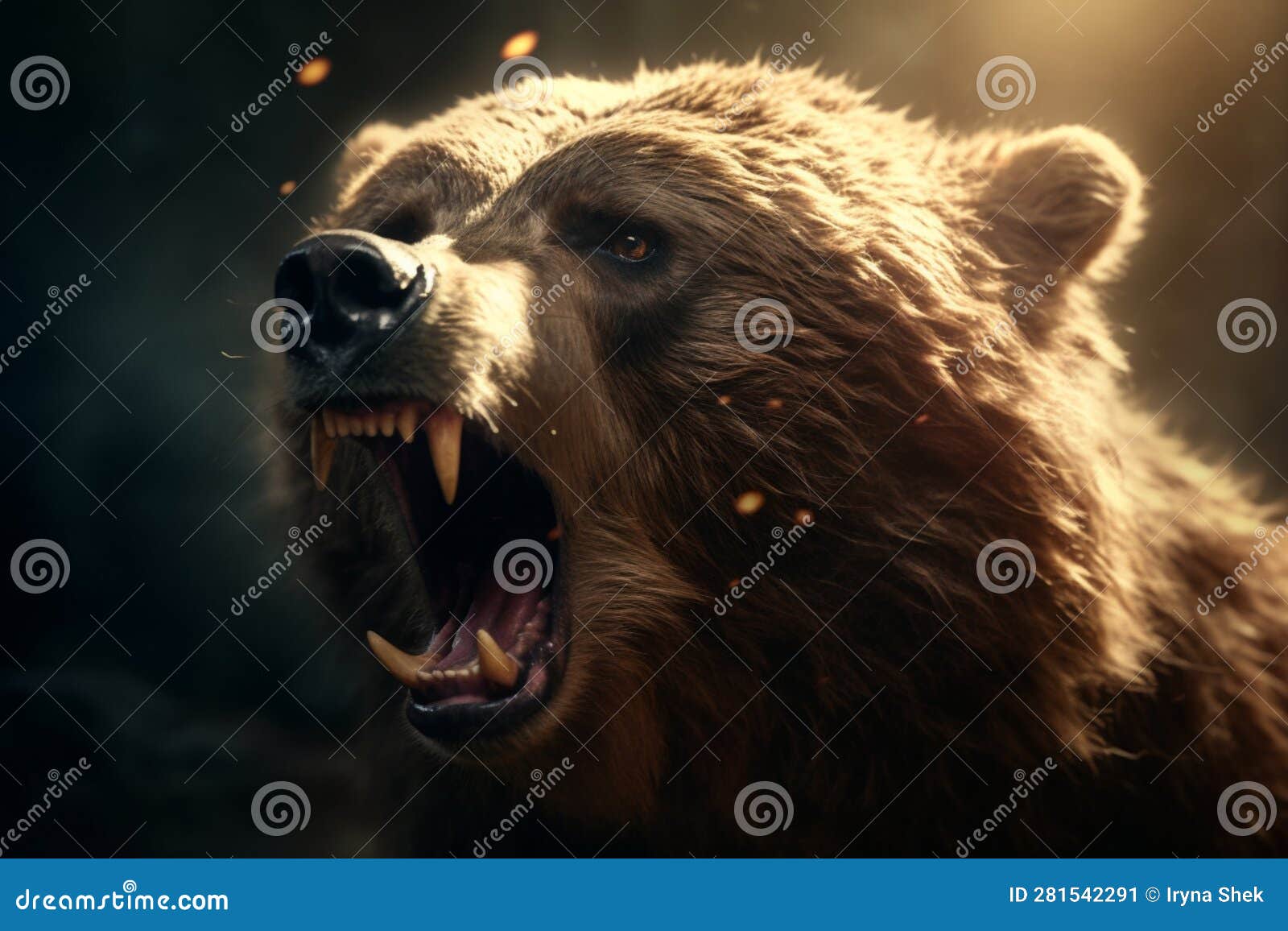 Angry Roaring Bear, Generative Ai Stock Illustration - Illustration of ...