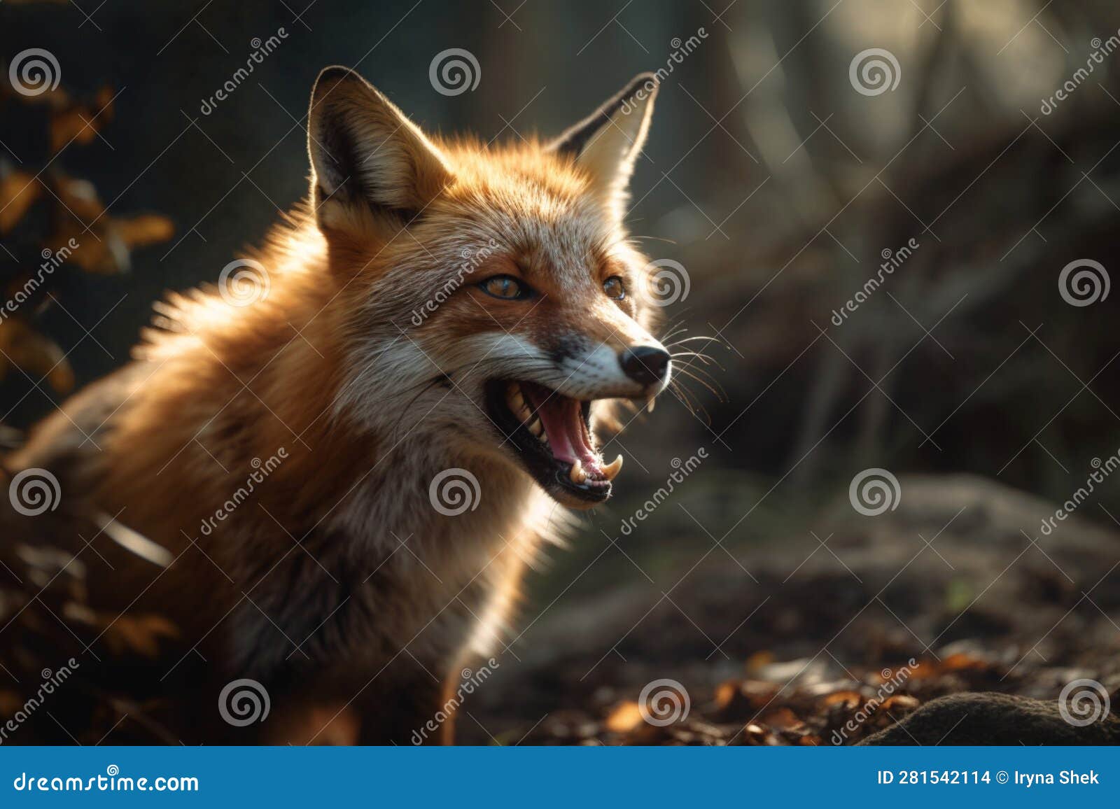 Angry Roaring Fox, Generative Ai Stock Illustration - Illustration of ...