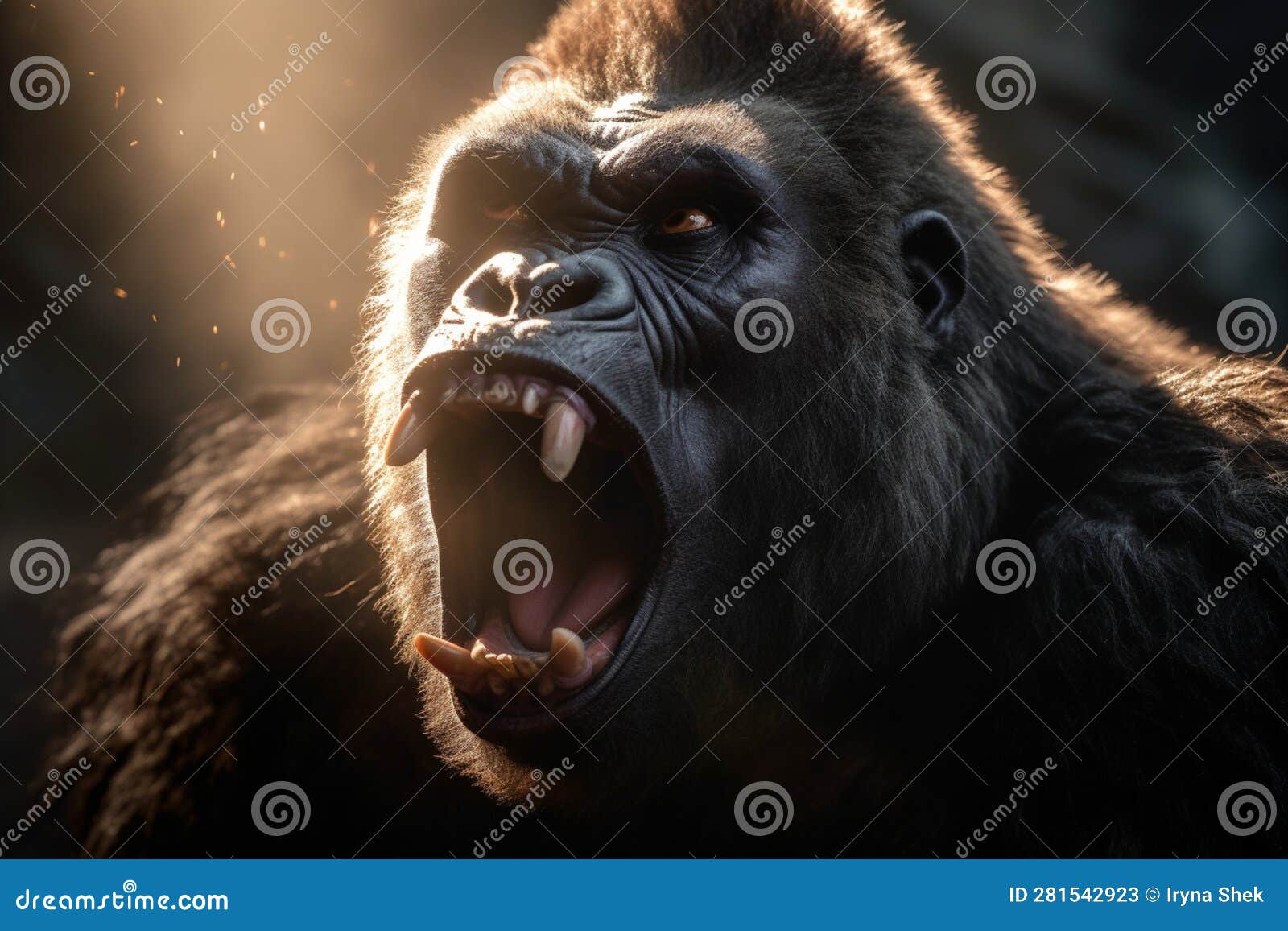 Roaring Gorilla Face
