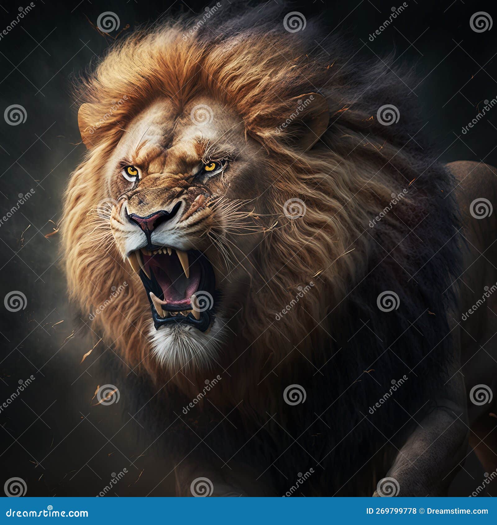 Angry Roaring Lion Head, Wildlife, Vector Logo Design, Illustration ...