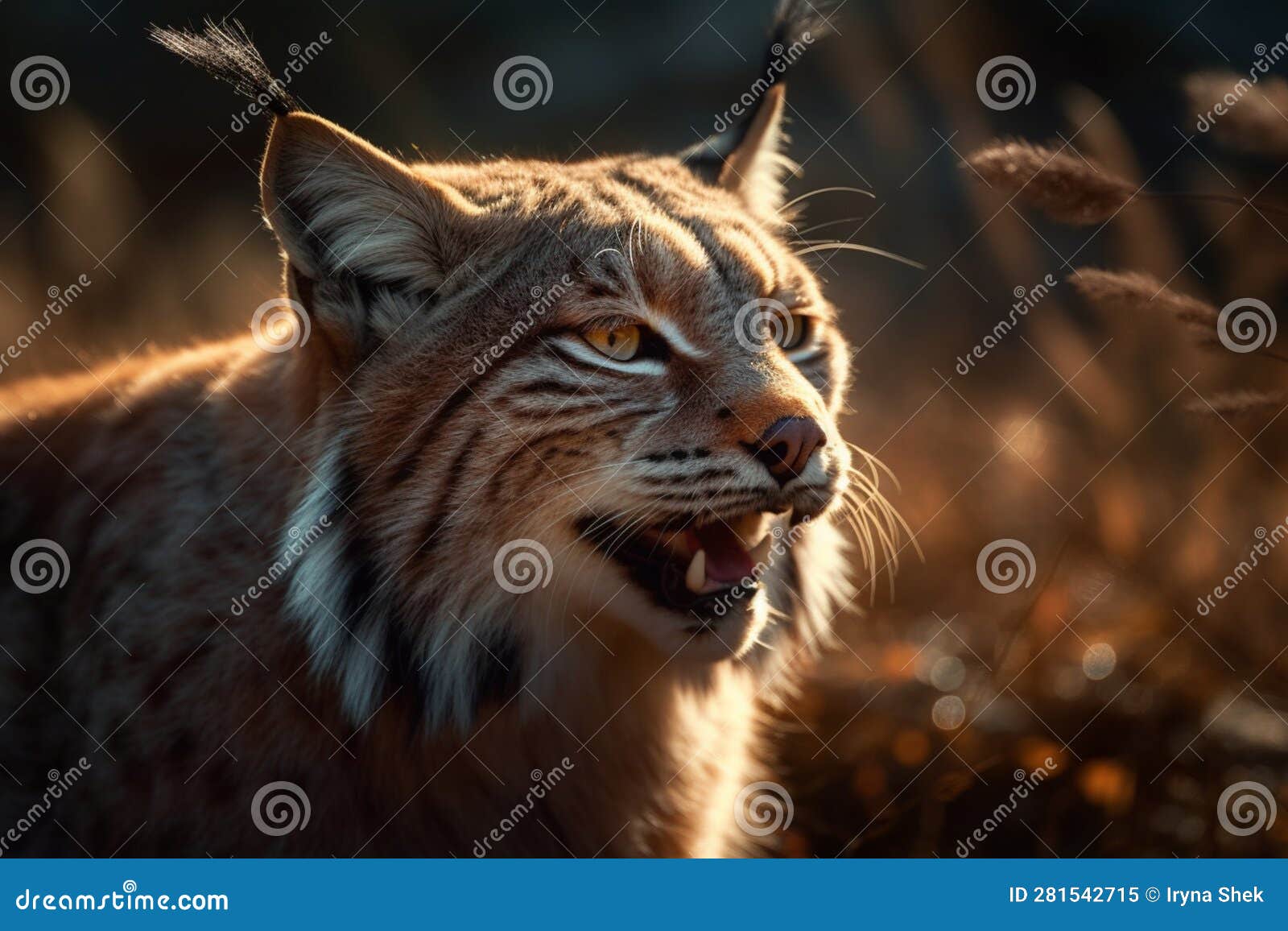 Angry Roaring Lynx, Generative Ai Stock Illustration - Illustration of ...