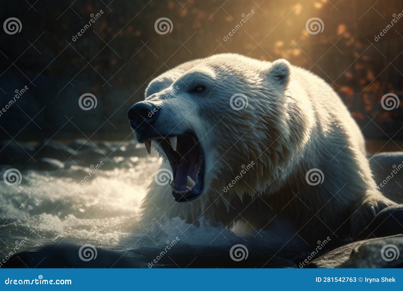 Angry Roaring Polar Bear, Generative Ai Stock Image - Image of angry ...