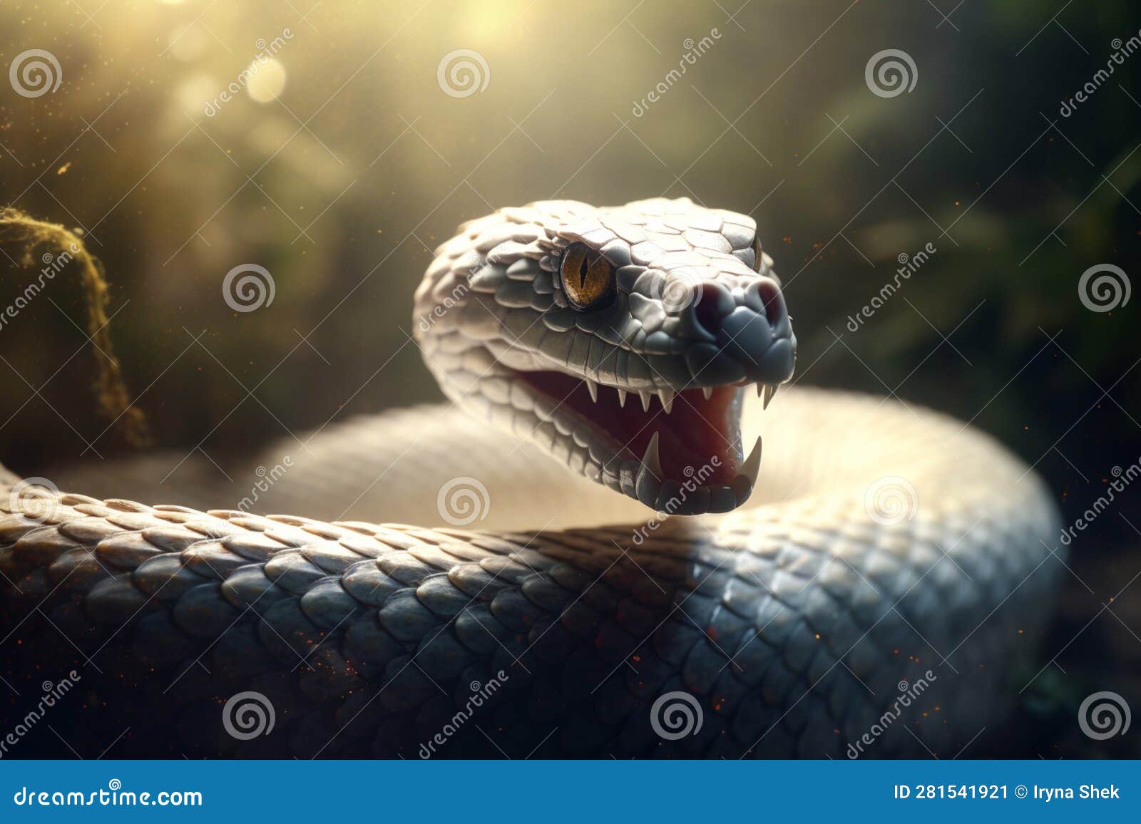 Angry Roaring Snake, Generative Ai Stock Illustration - Illustration of ...