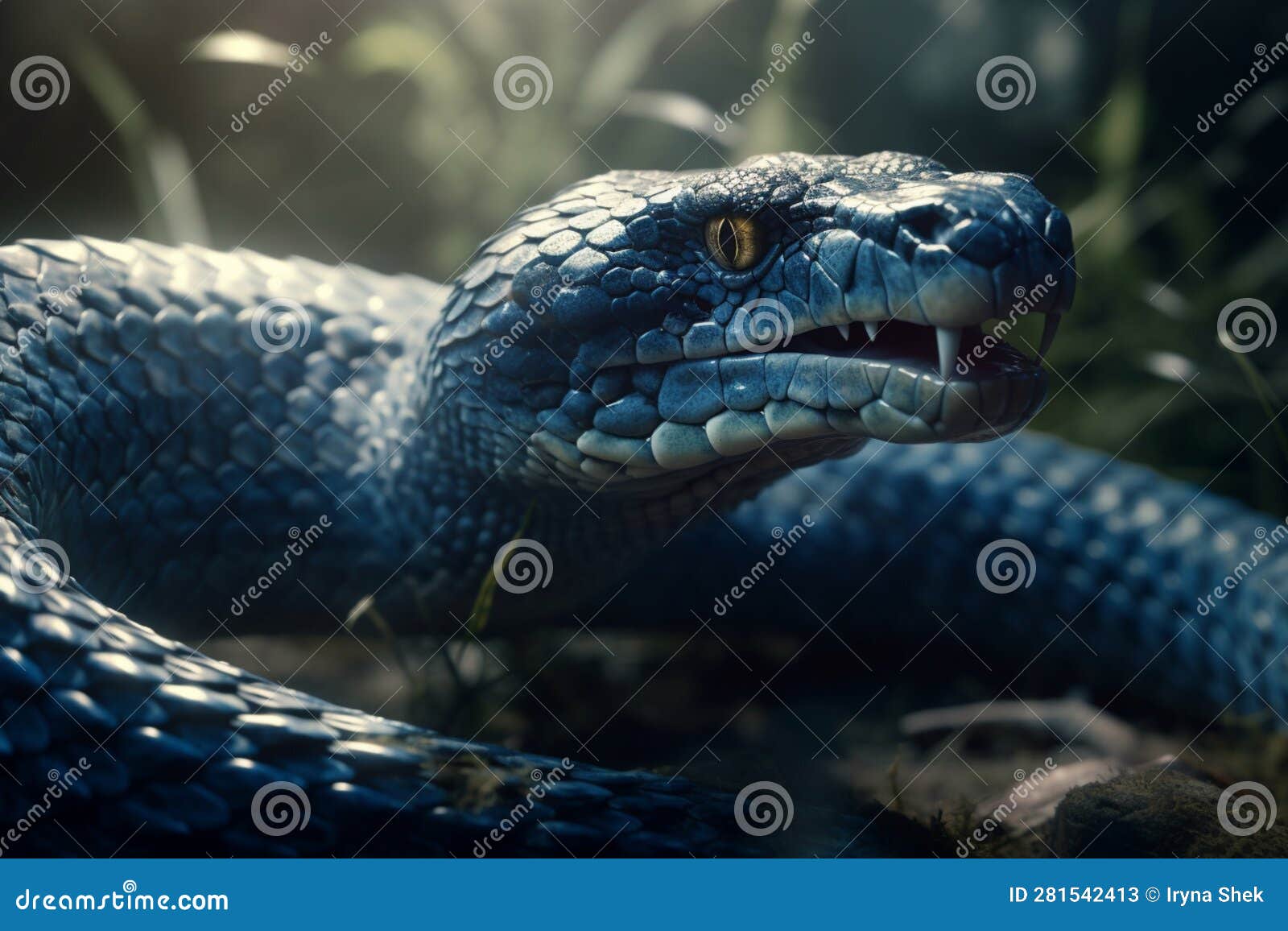 Angry Roaring Snake, Generative Ai Stock Illustration - Illustration of ...