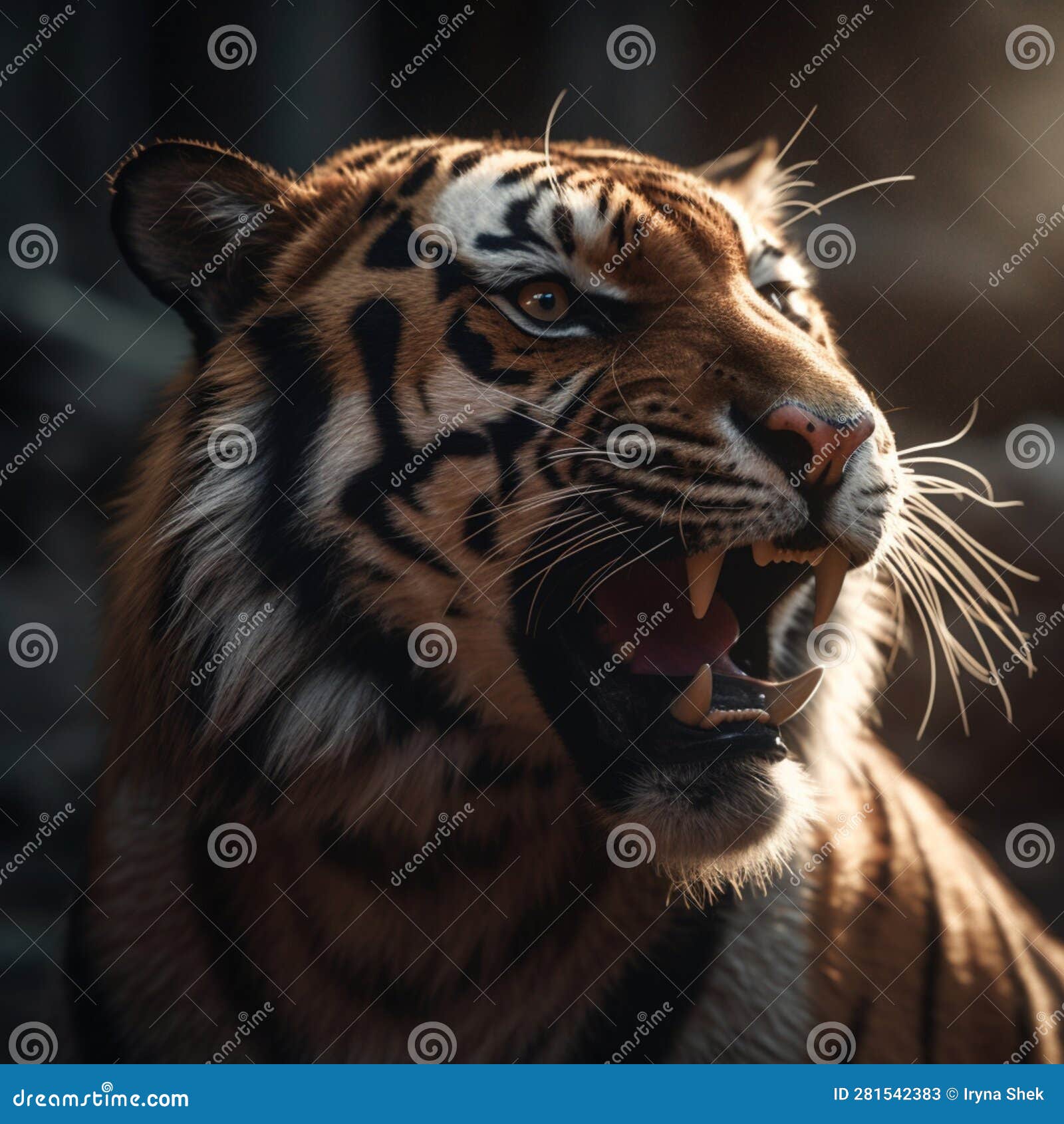 Angry Roaring Tiger, Generative Ai Stock Illustration - Illustration of ...