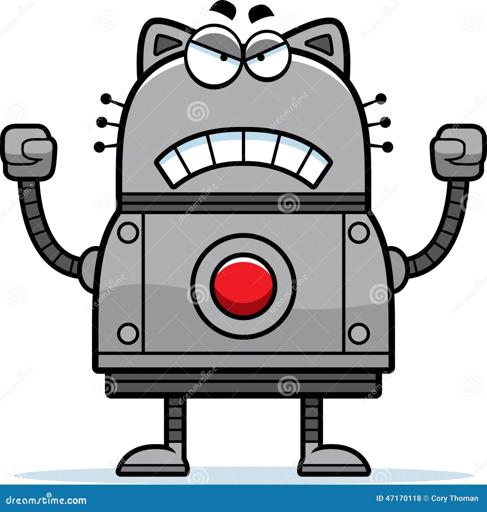 Angry Robot Cat stock vector. Illustration of gnash, clipart - 47170118