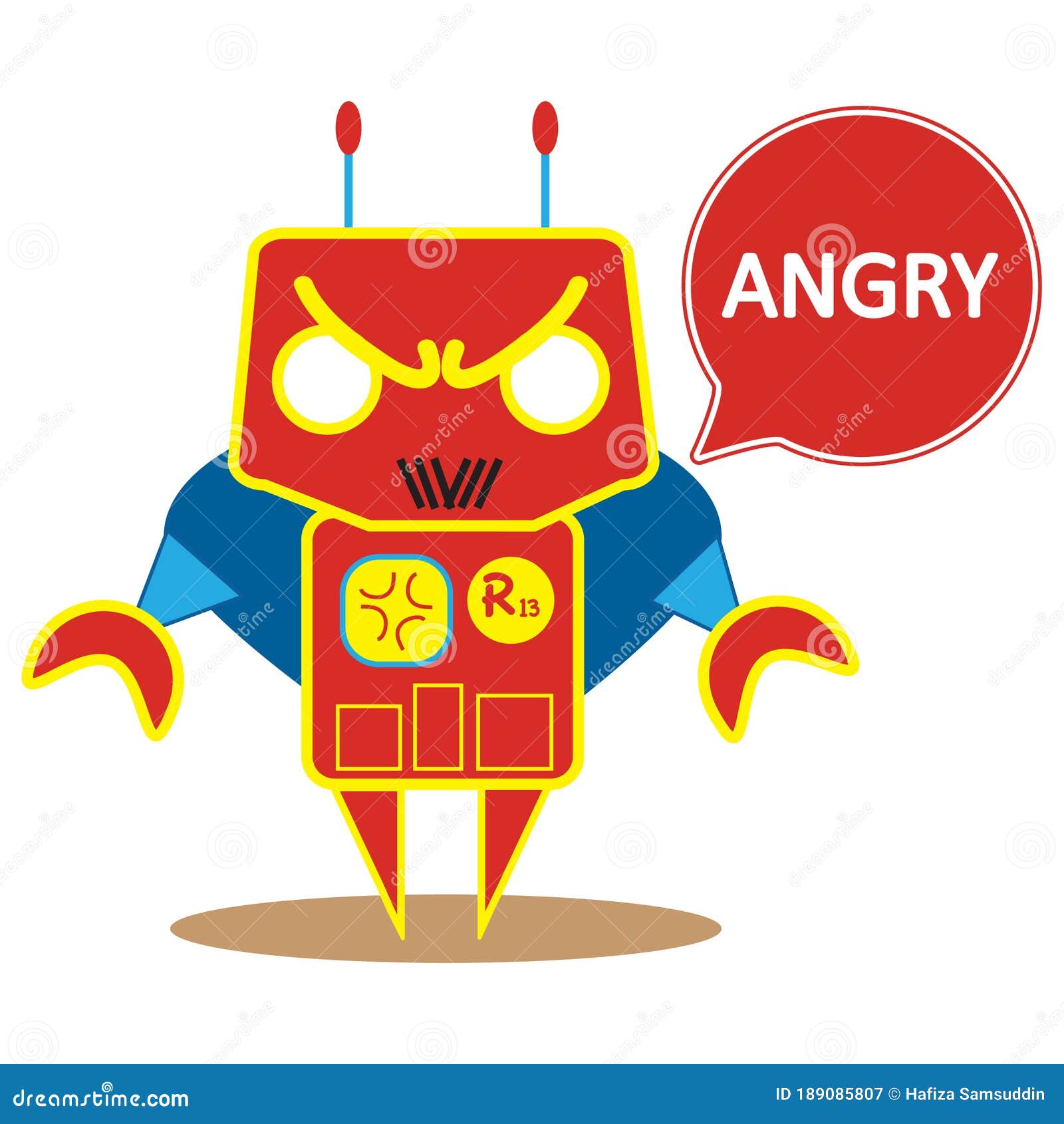 Angry Robot. Vector Illustration Decorative Design Stock Vector ...