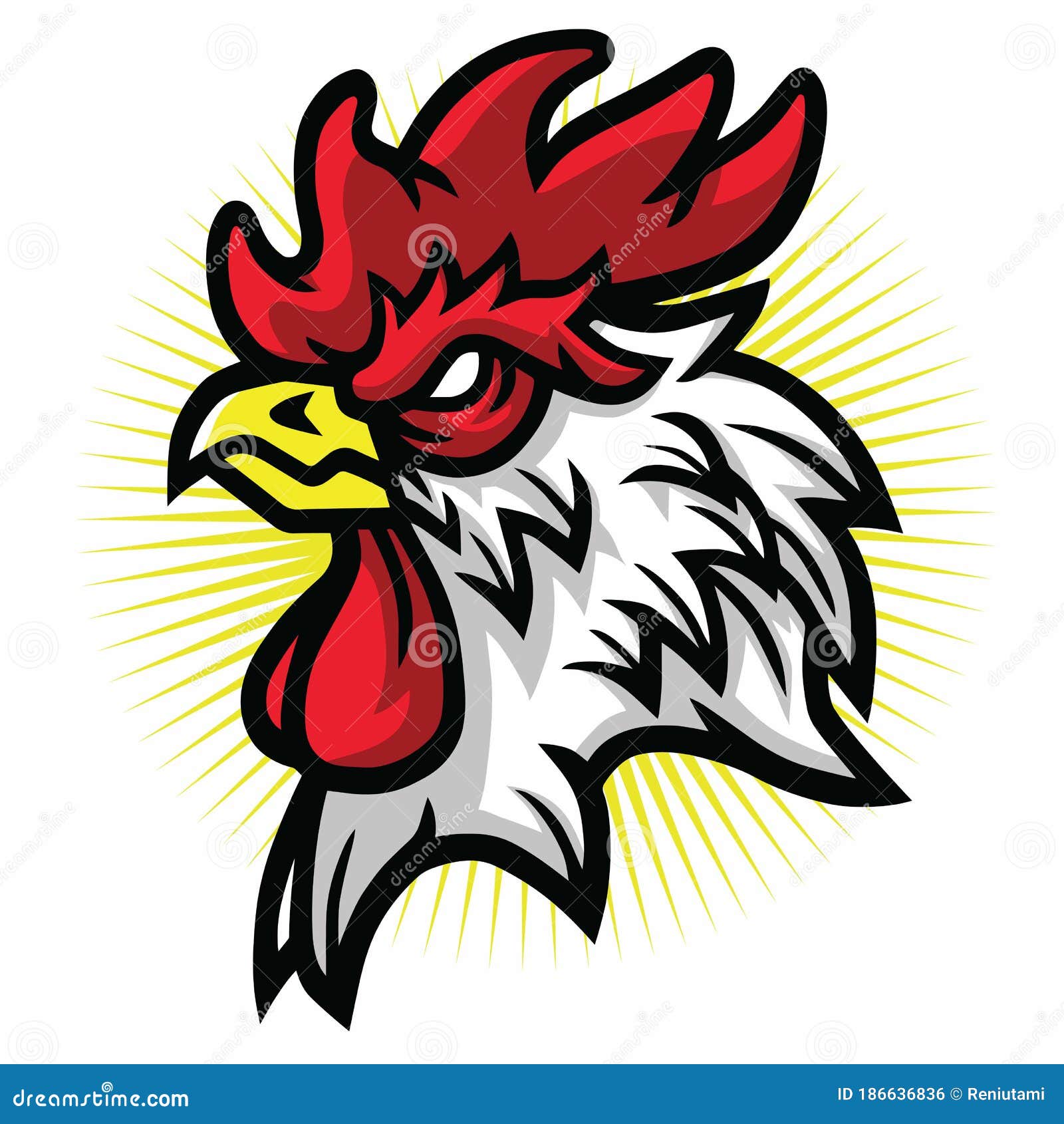 Angry Rooster Mascot Logo Premium Vector | CartoonDealer.com #186636836