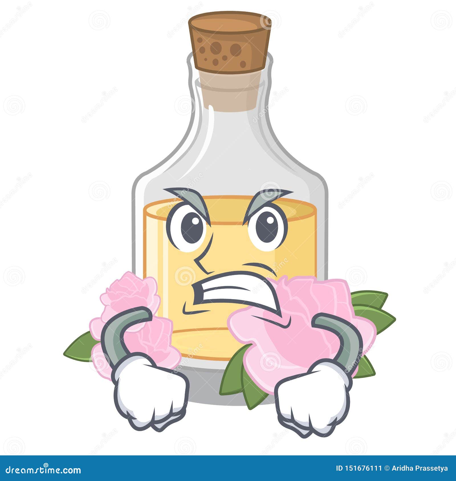 Angry Rose Oil in the Cartoon Shape Stock Vector - Illustration of ...