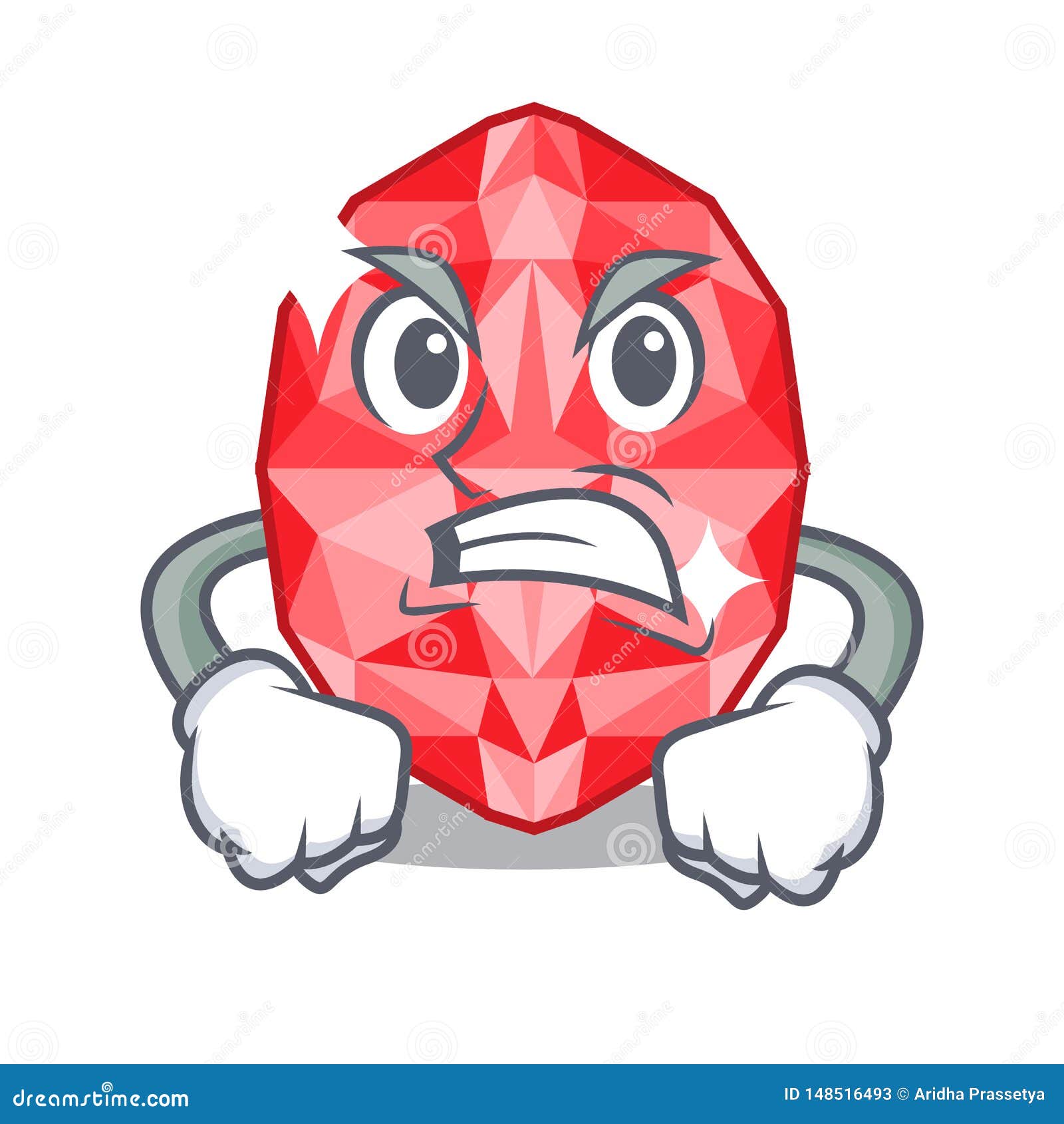 Angry Ruby Gems Above Cartoon Dressing Table Stock Vector ...