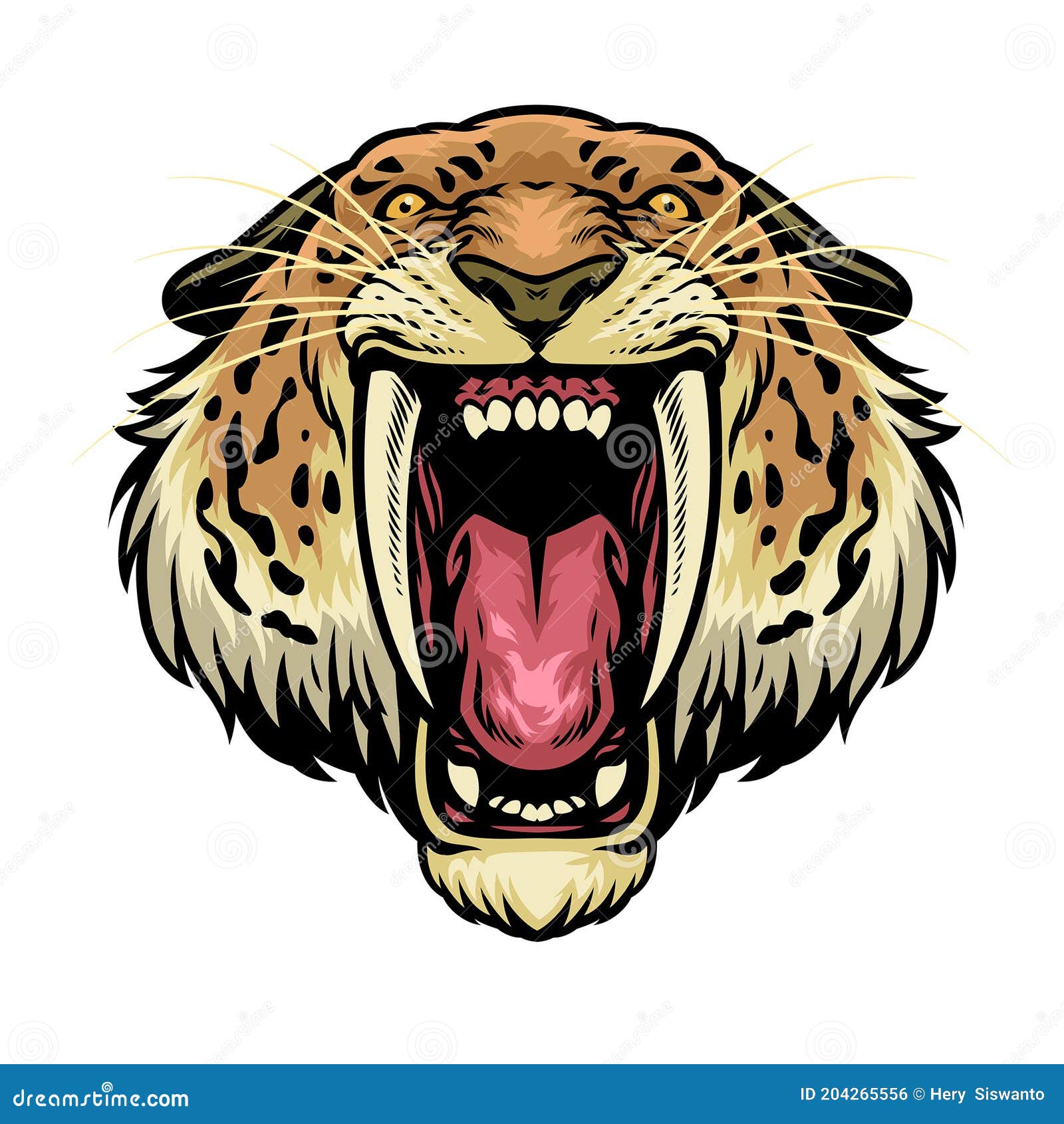 Sabretooth Mascot Sport Logo Style Cartoon Vector | CartoonDealer.com ...