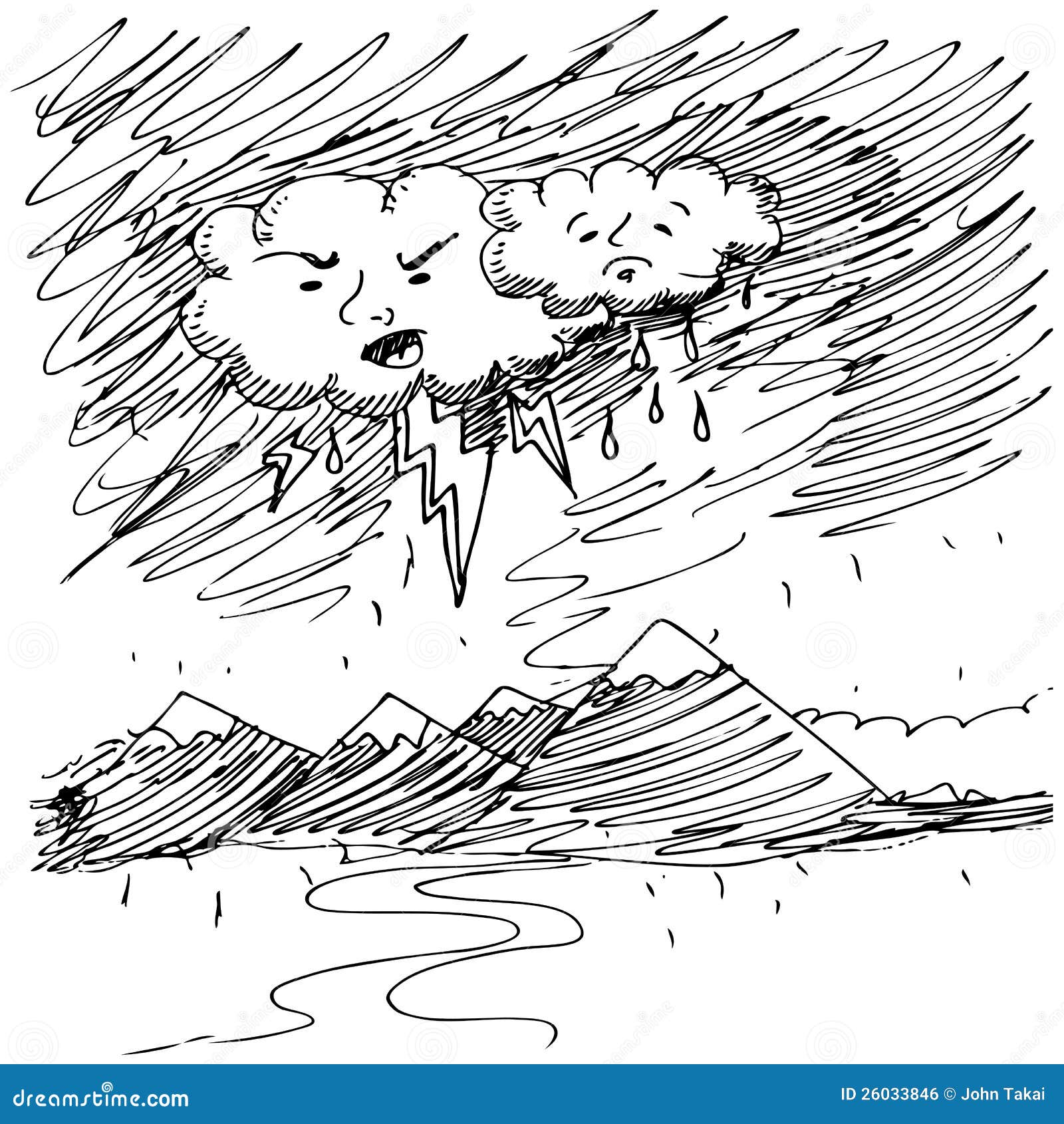 Angry Sad Clouds stock vector. Illustration of clouds - 26033846