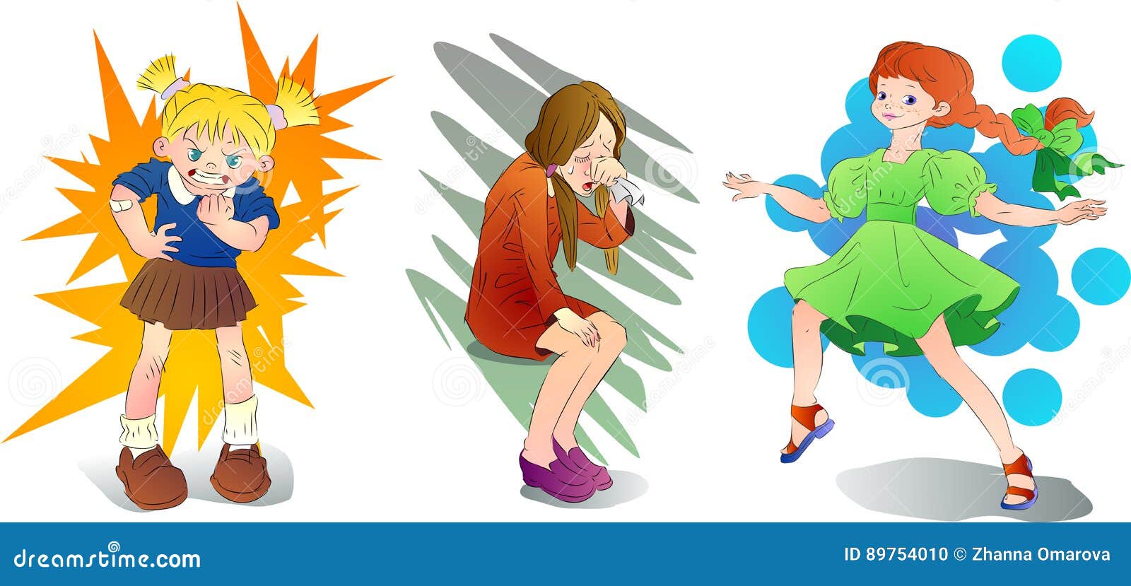 Angry, sad and jolly stock illustration. Illustration of angry - 89754010