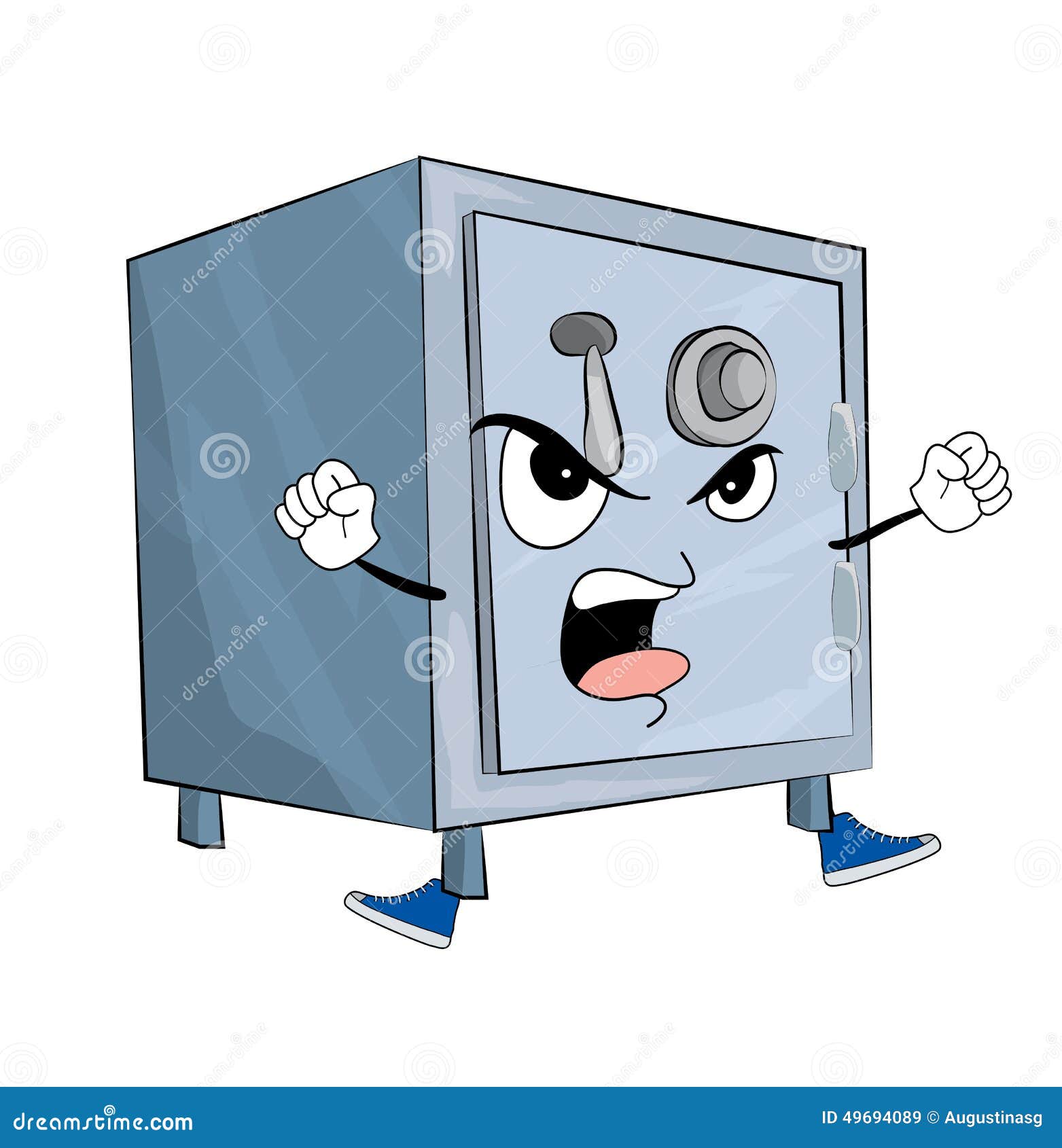 Angry safe cartoon stock illustration. Illustration of heavy - 49694089