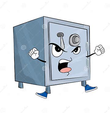 Angry safe cartoon stock illustration. Illustration of heavy - 49694089