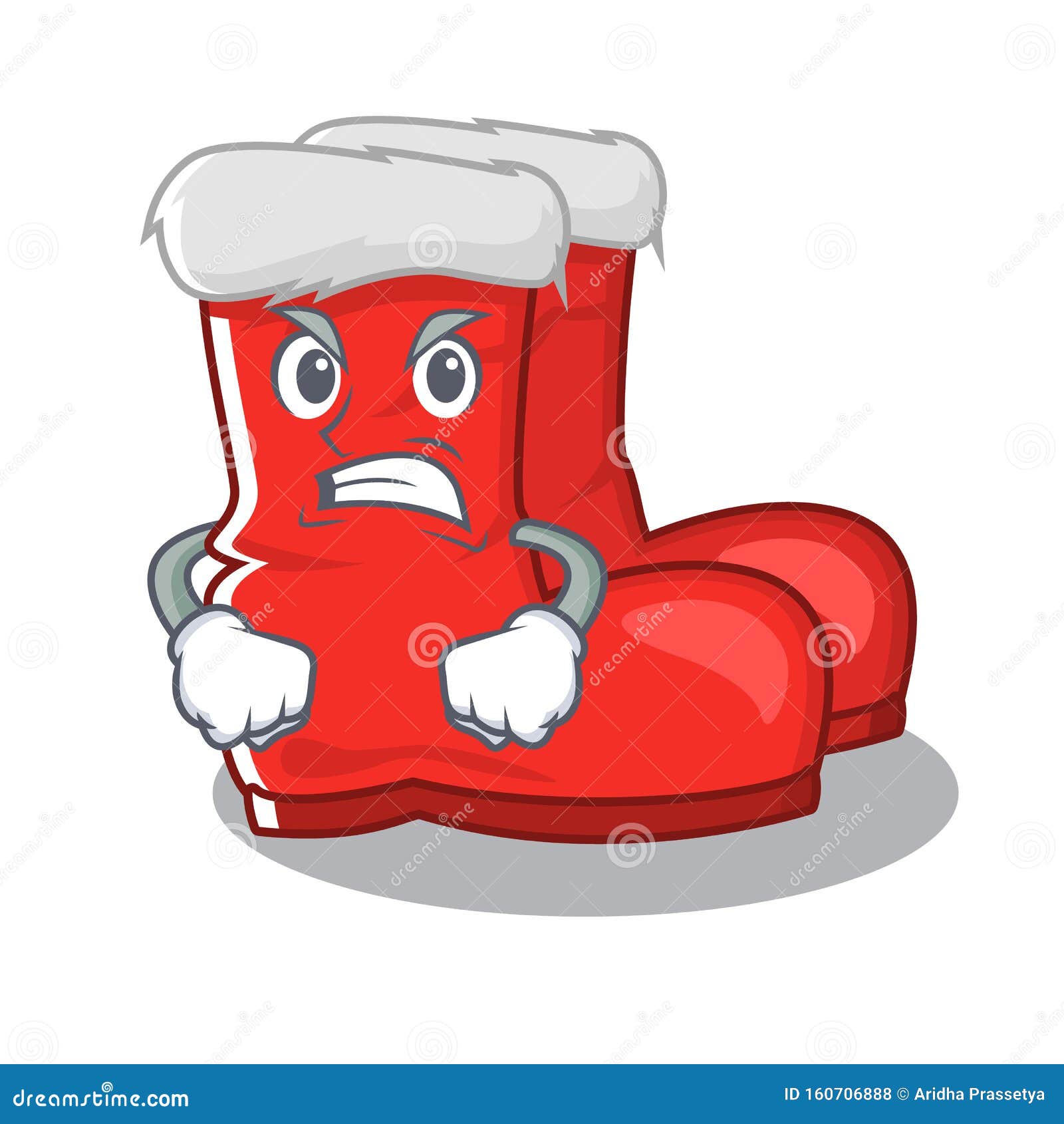 Angry Santa Boots Mascot Isolated the Character Stock Vector ...