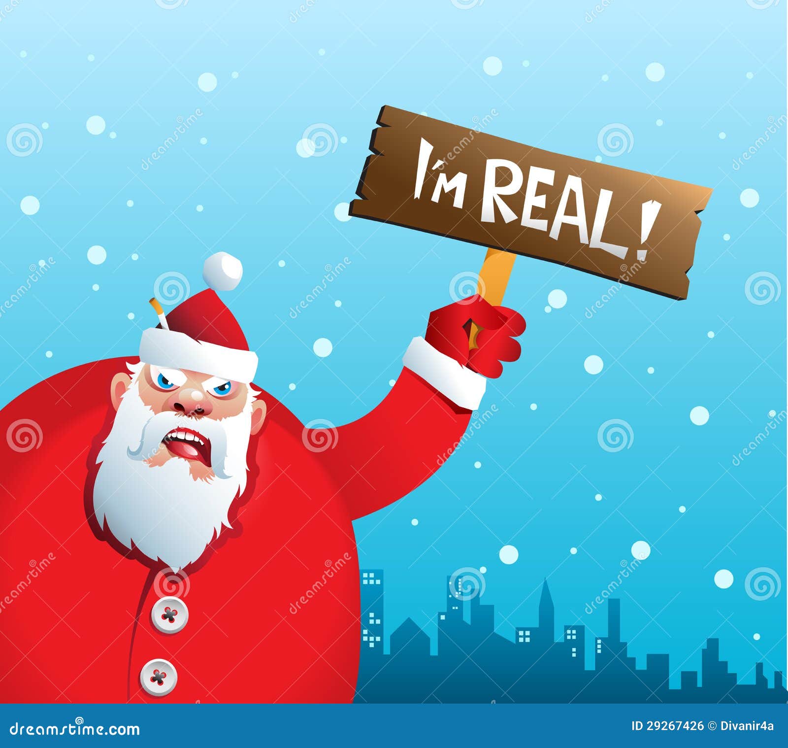 Angry Santa Claus stock illustration. Illustration of funny - 29267426