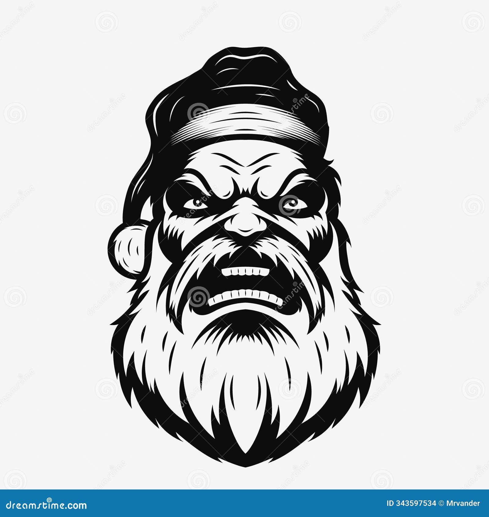 Angry Santa Claus. Ho-ho-ho. Vector Illustration Of A Scary And Angry ...