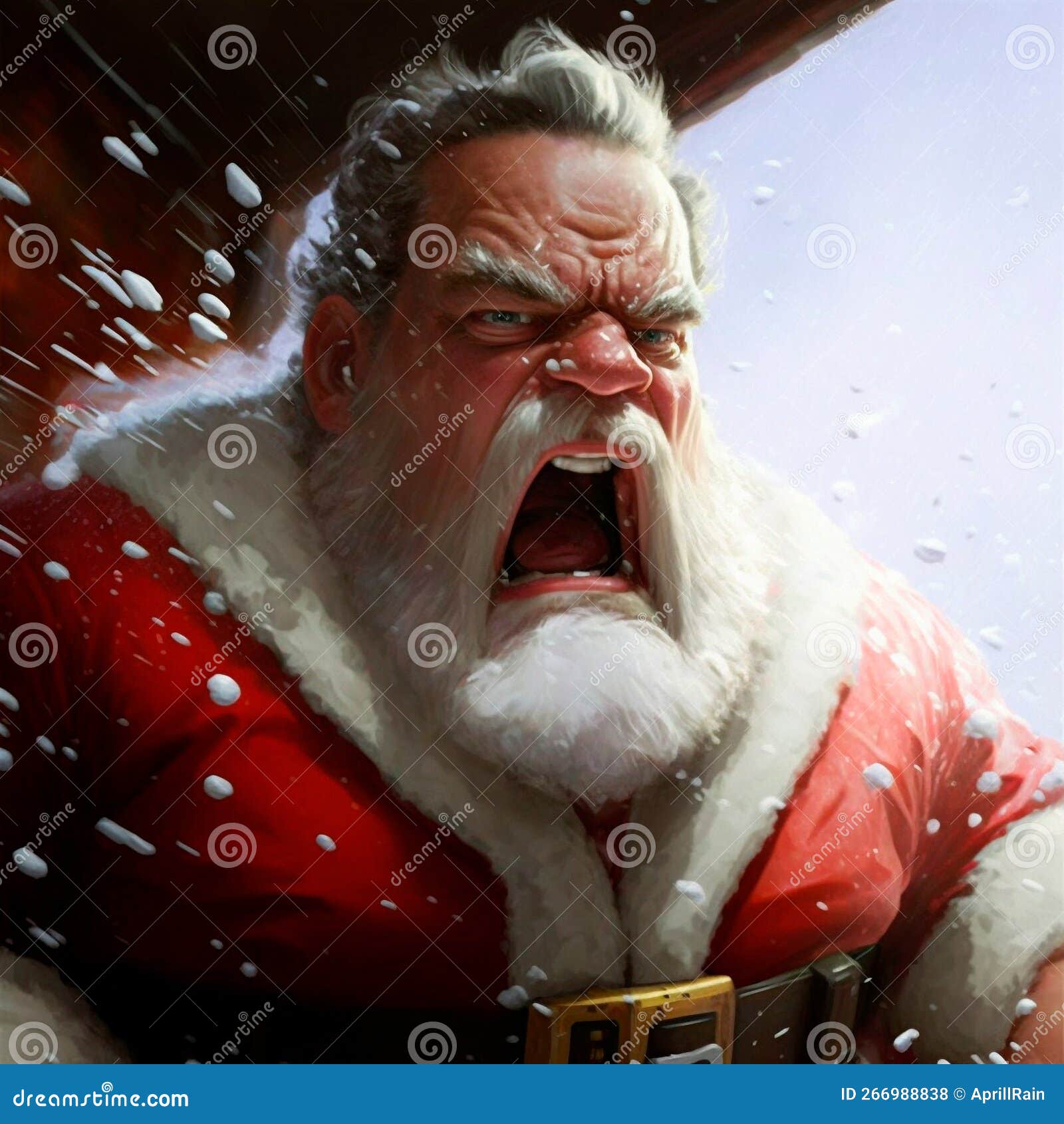 Angry Santa stock illustration. Illustration of events - 266988838