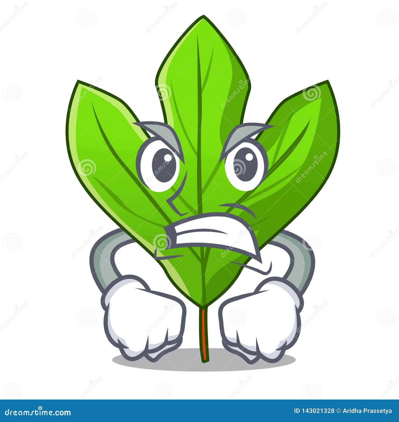 Angry Sassafras Leaf in the Mascot Pots Stock Vector - Illustration of ...