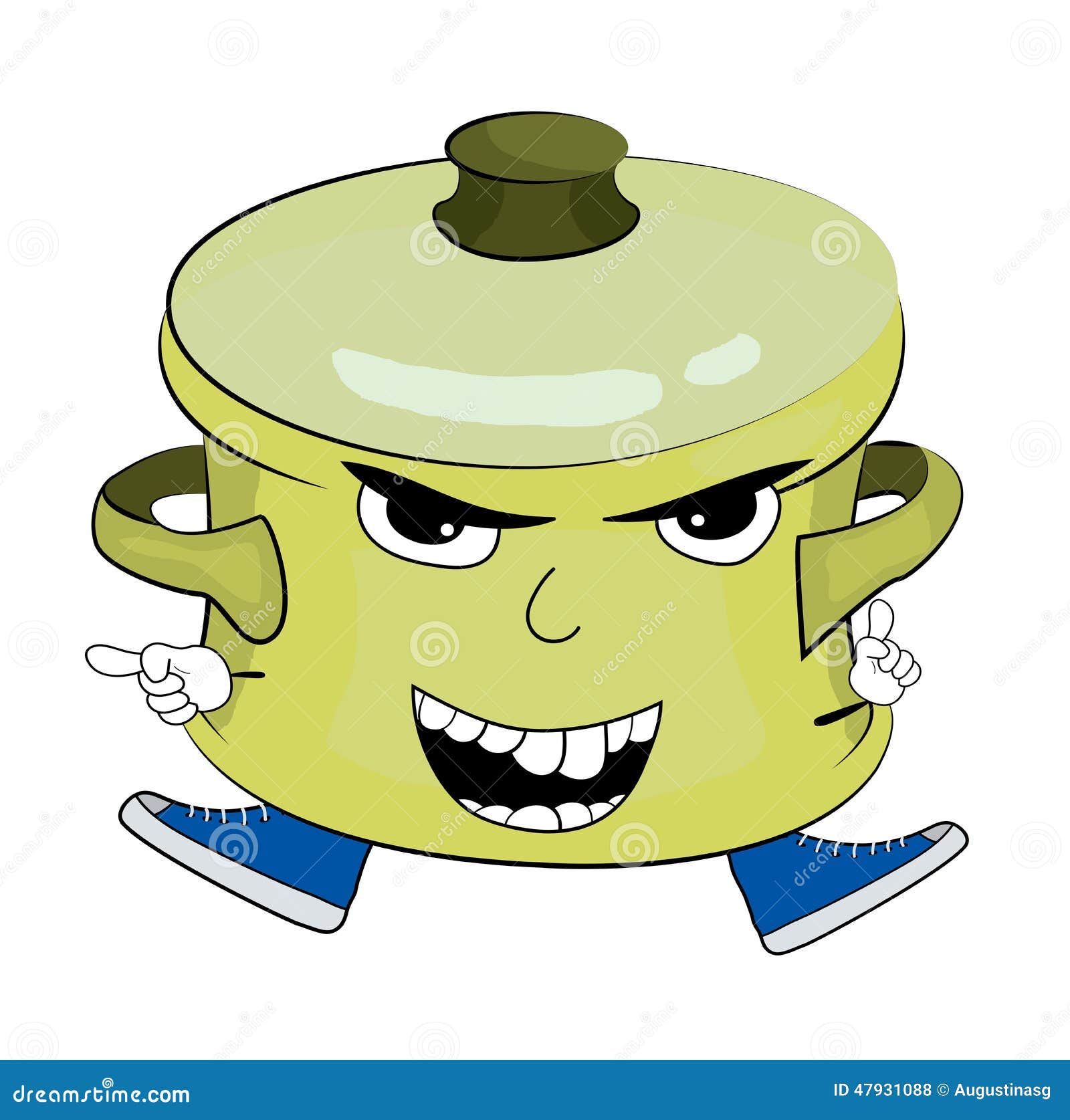 Angry saucepan cartoon stock illustration. Illustration of shouting ...