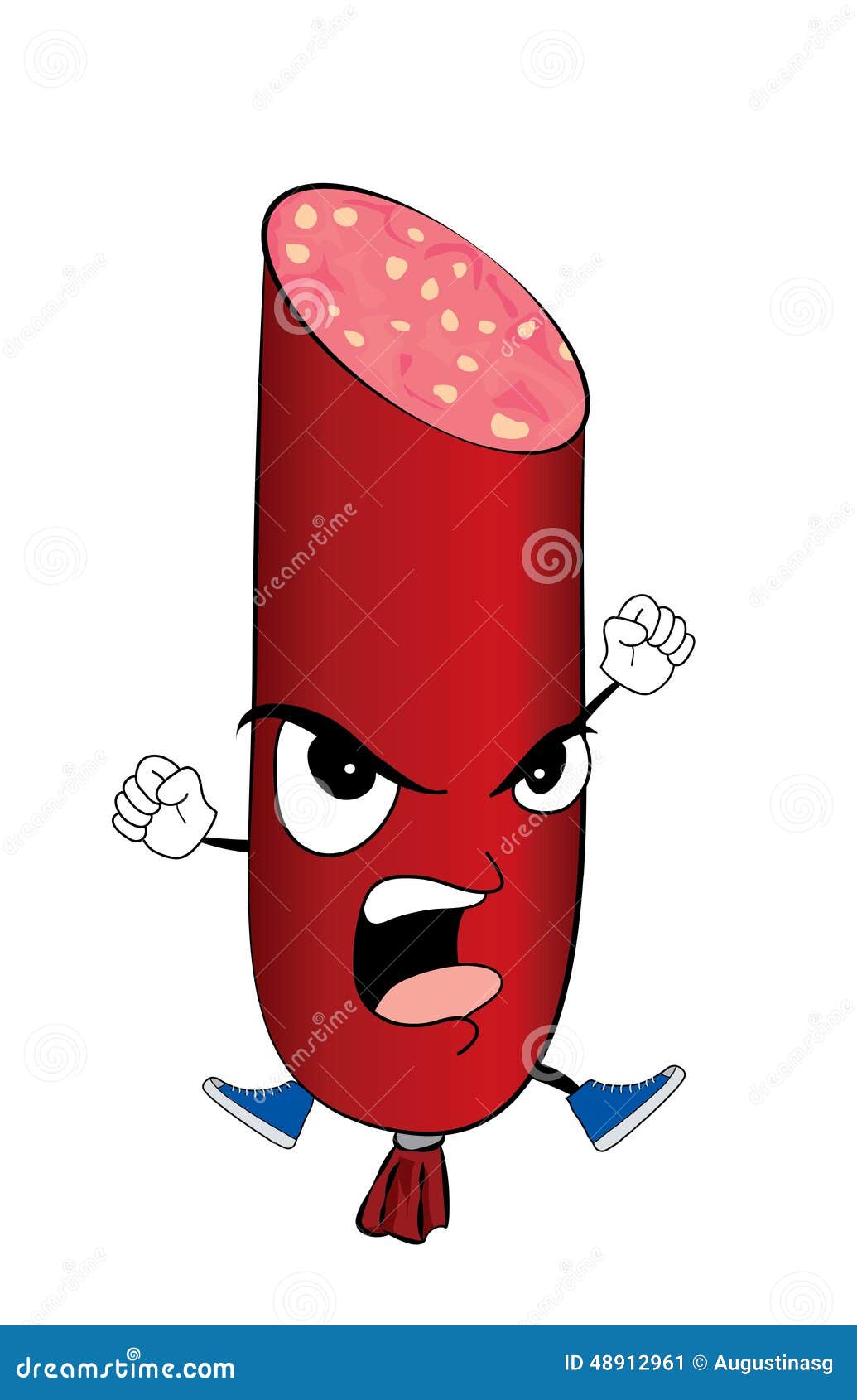 Angry sausage cartoon stock illustration. Illustration of shouting ...